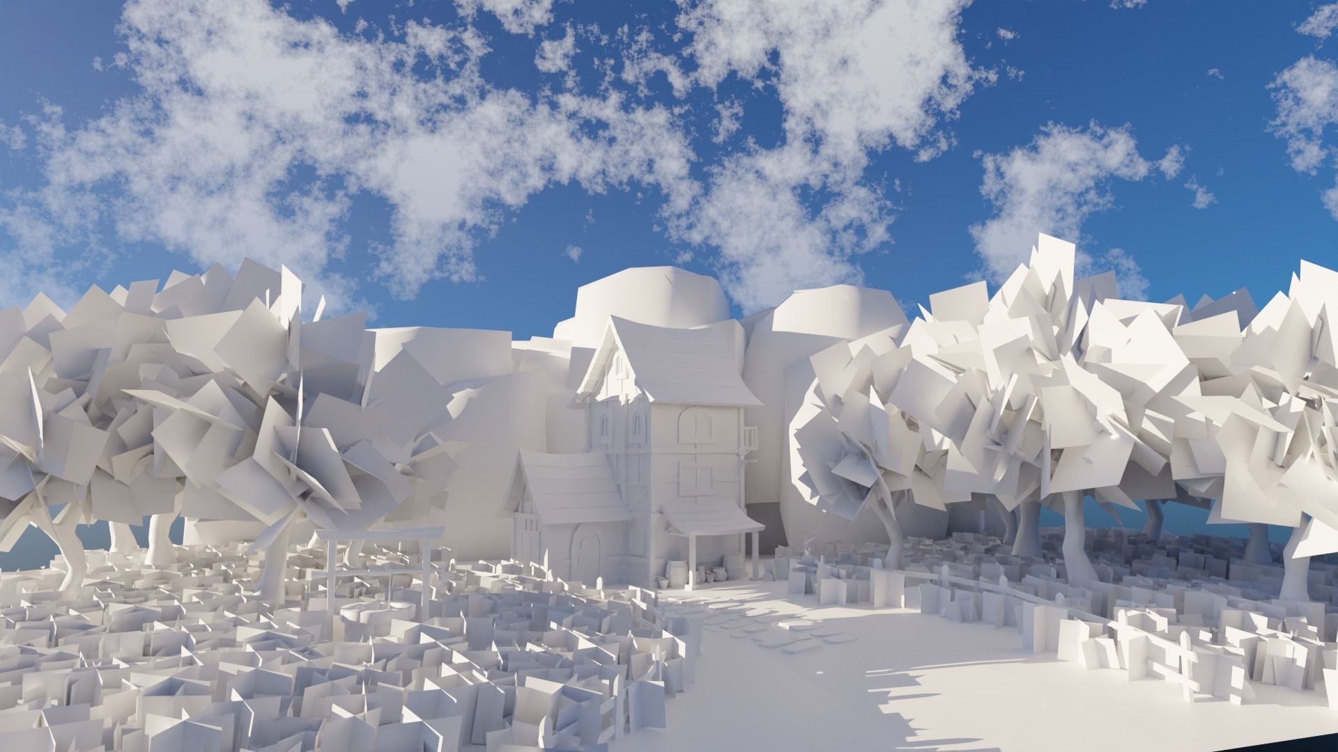 3D model Low poly Medieval House scene VR / AR / low-poly | CGTrader