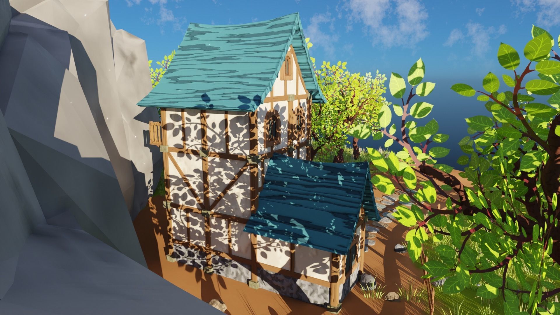 3D model Low poly Medieval House scene VR / AR / low-poly | CGTrader