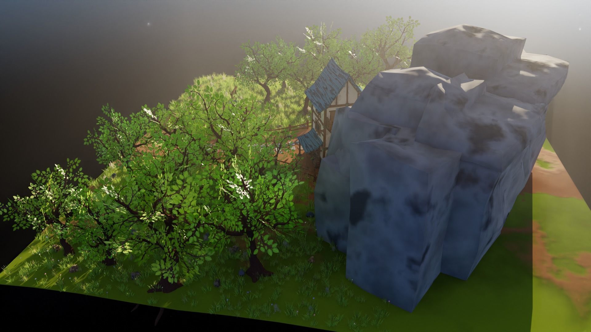 3D model Low poly Medieval House scene VR / AR / low-poly | CGTrader
