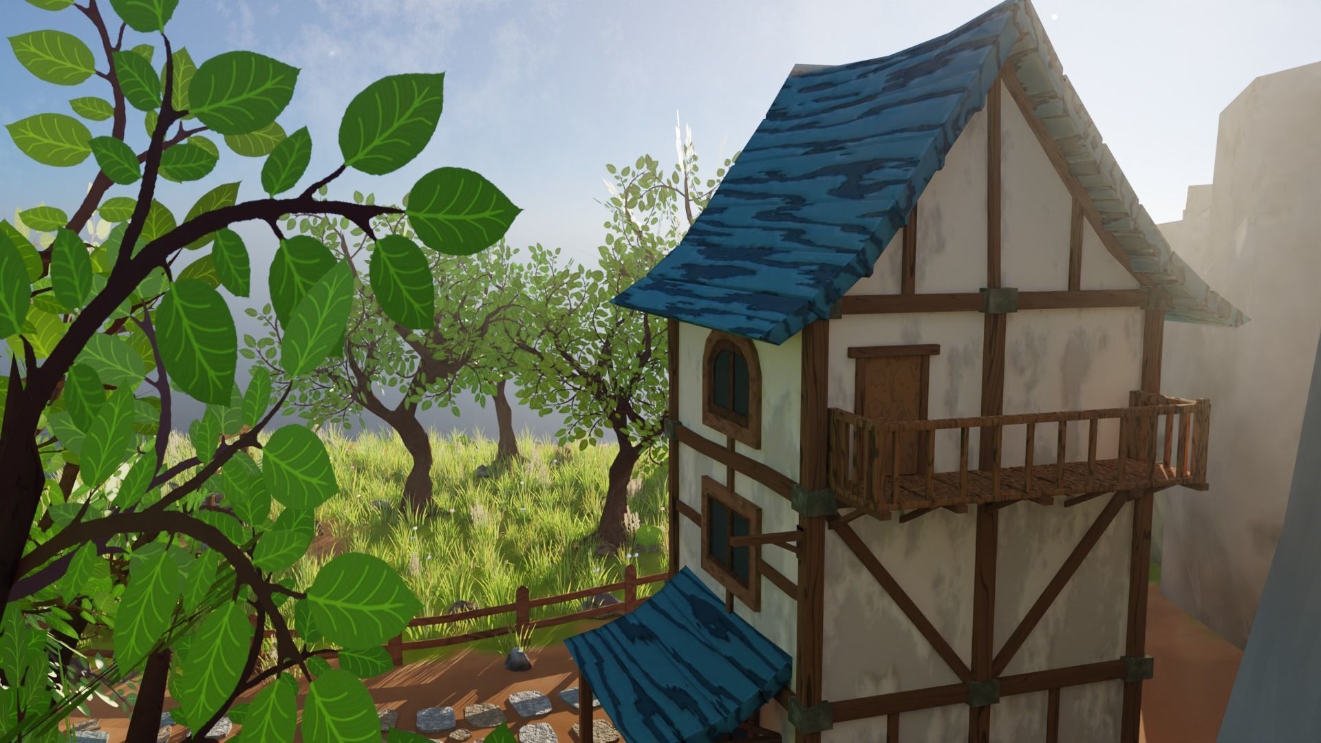 3D model Low poly Medieval House scene VR / AR / low-poly | CGTrader