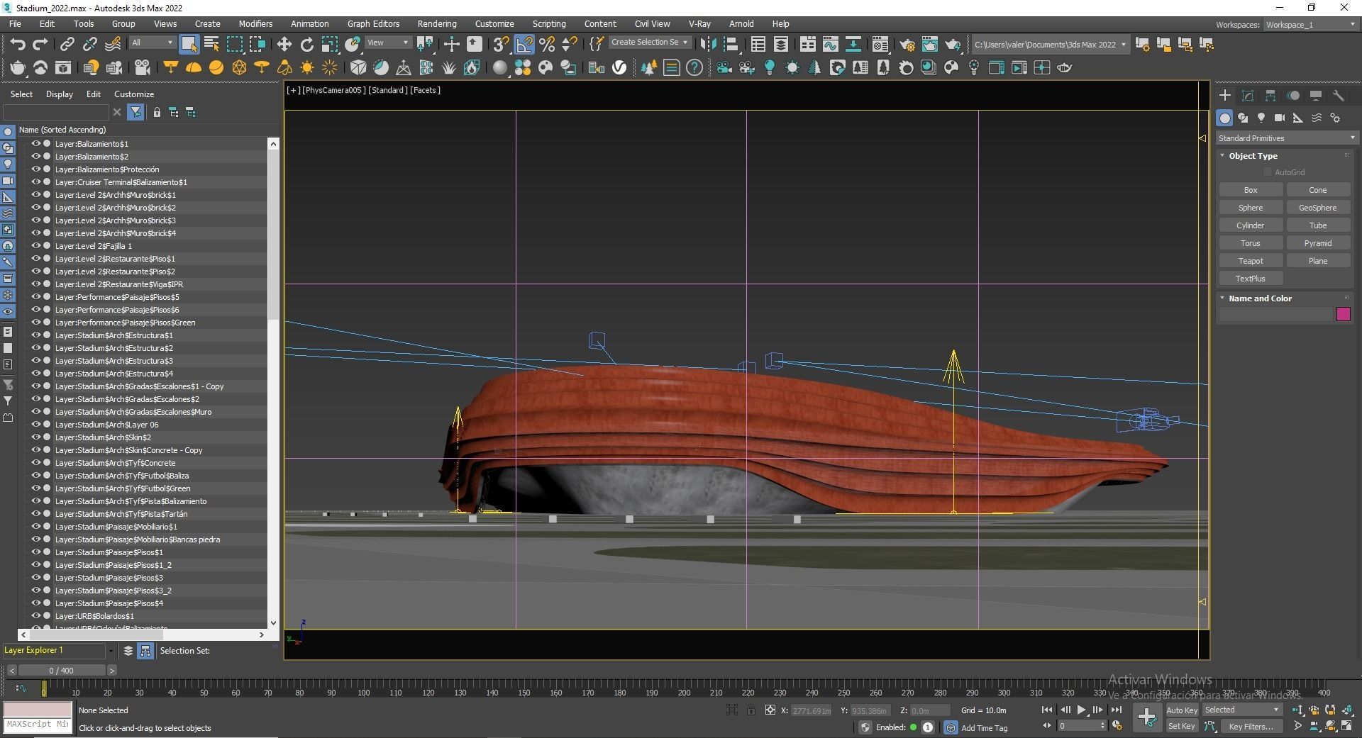 Stadium table with lights 3D model | CGTrader