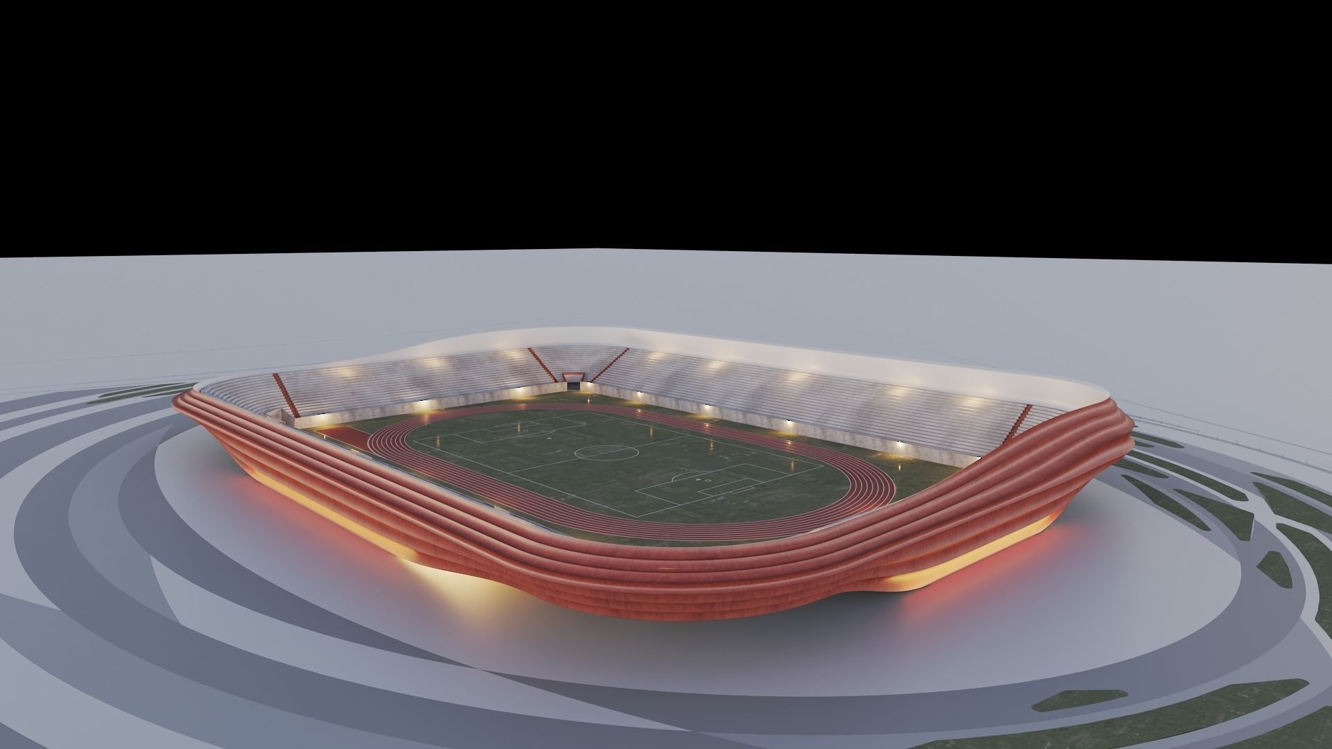 Stadium table with lights 3D model | CGTrader