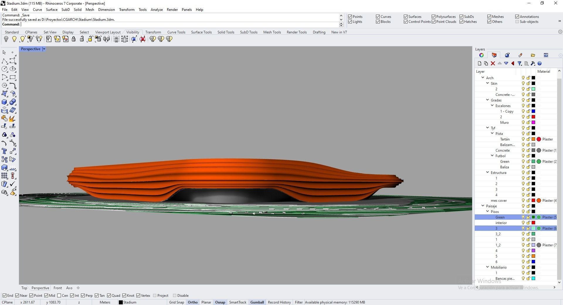 Stadium table with lights 3D model | CGTrader