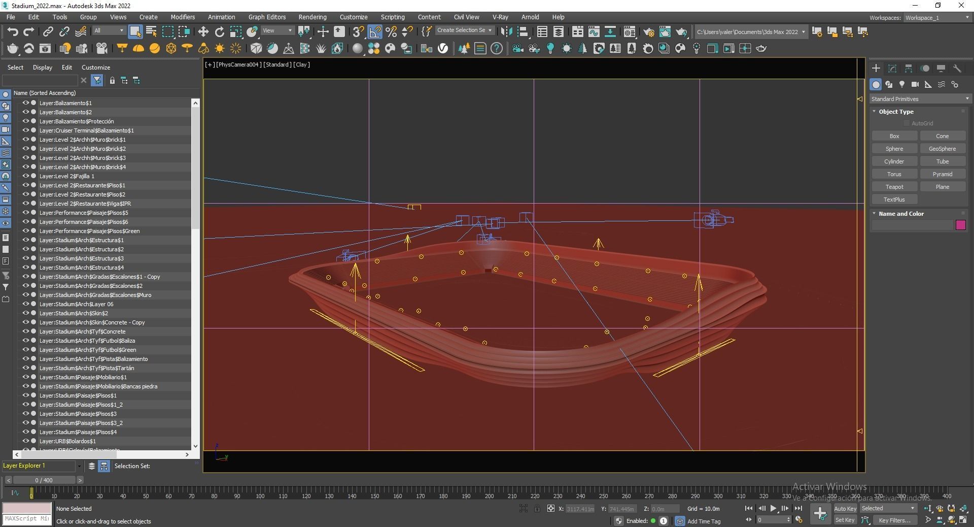 Stadium table with lights 3D model | CGTrader