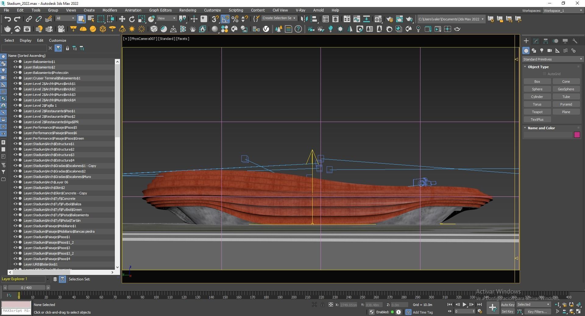 Stadium table with lights 3D model | CGTrader