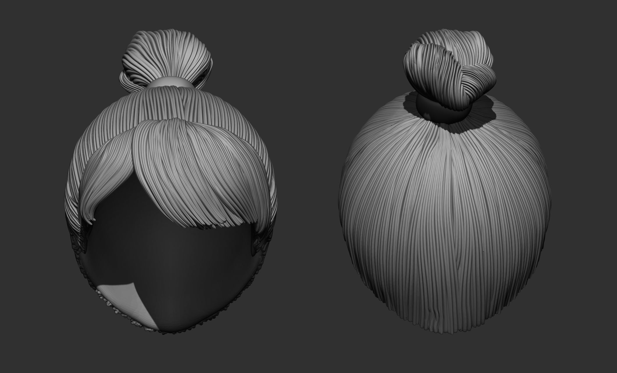 28 Female hair 3D model | CGTrader