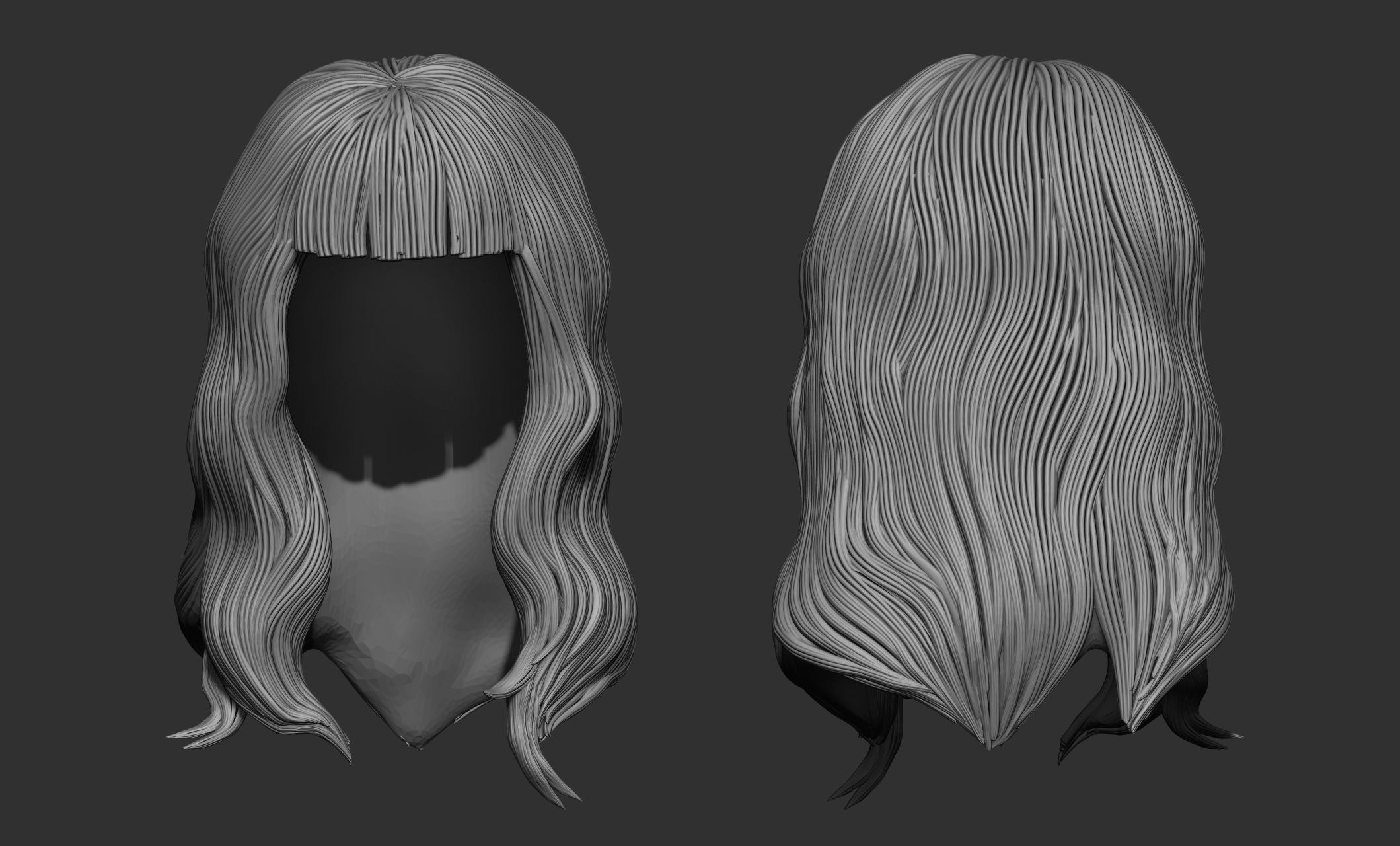 28 Female hair 3D model | CGTrader