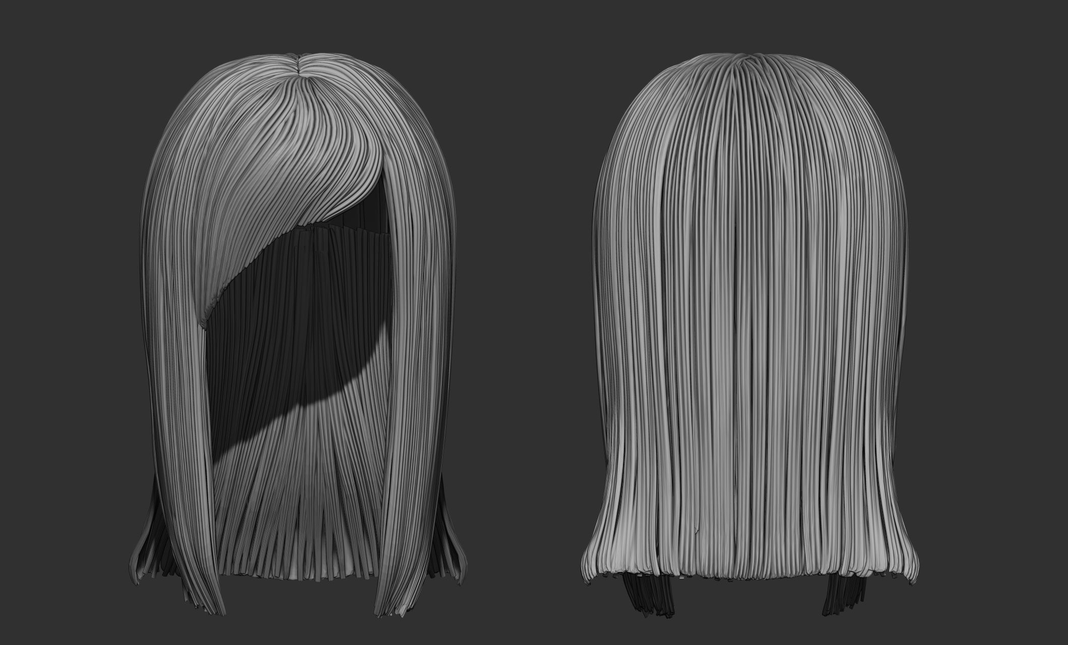 28 Female hair 3D model | CGTrader