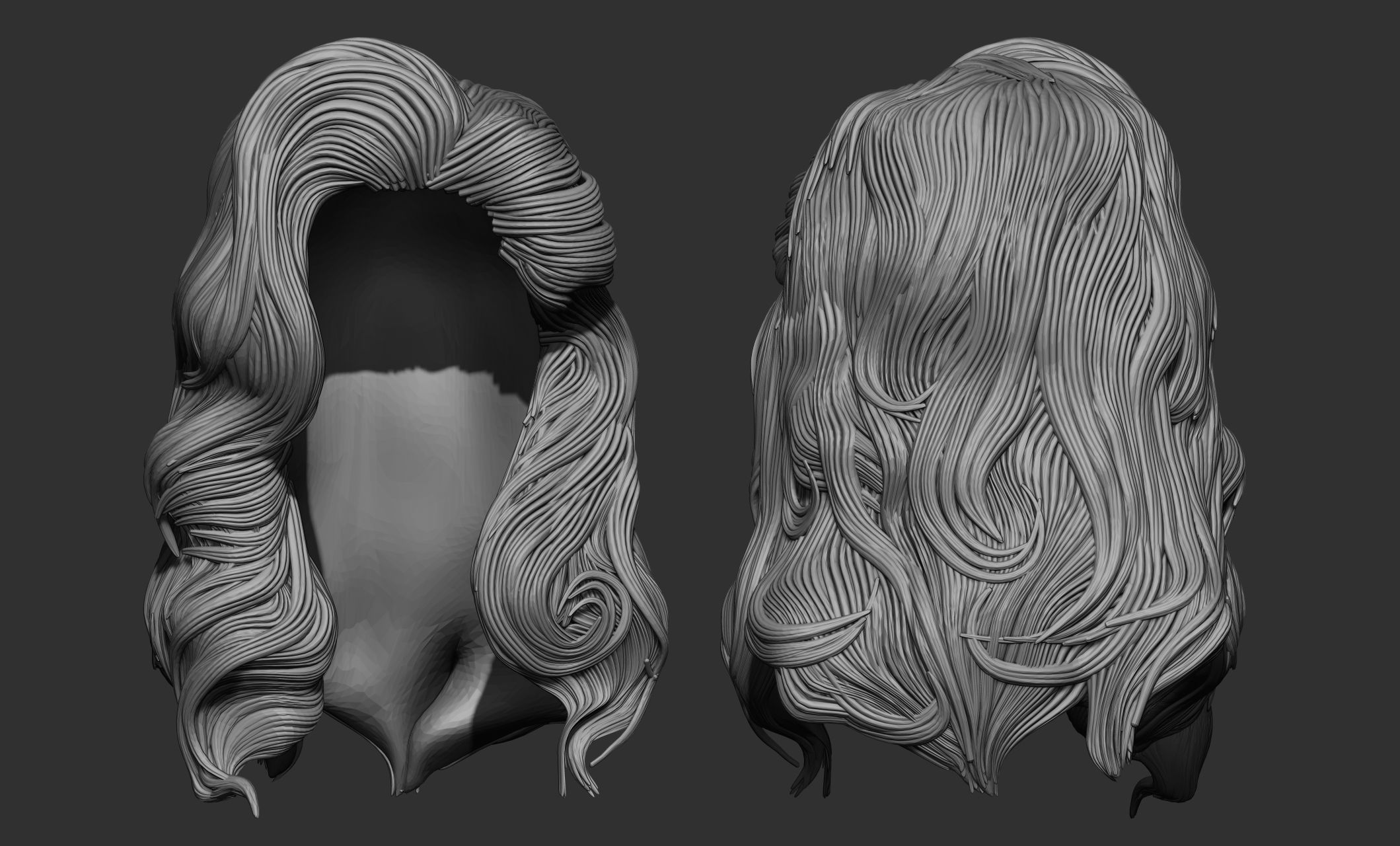 28 Female hair 3D model | CGTrader