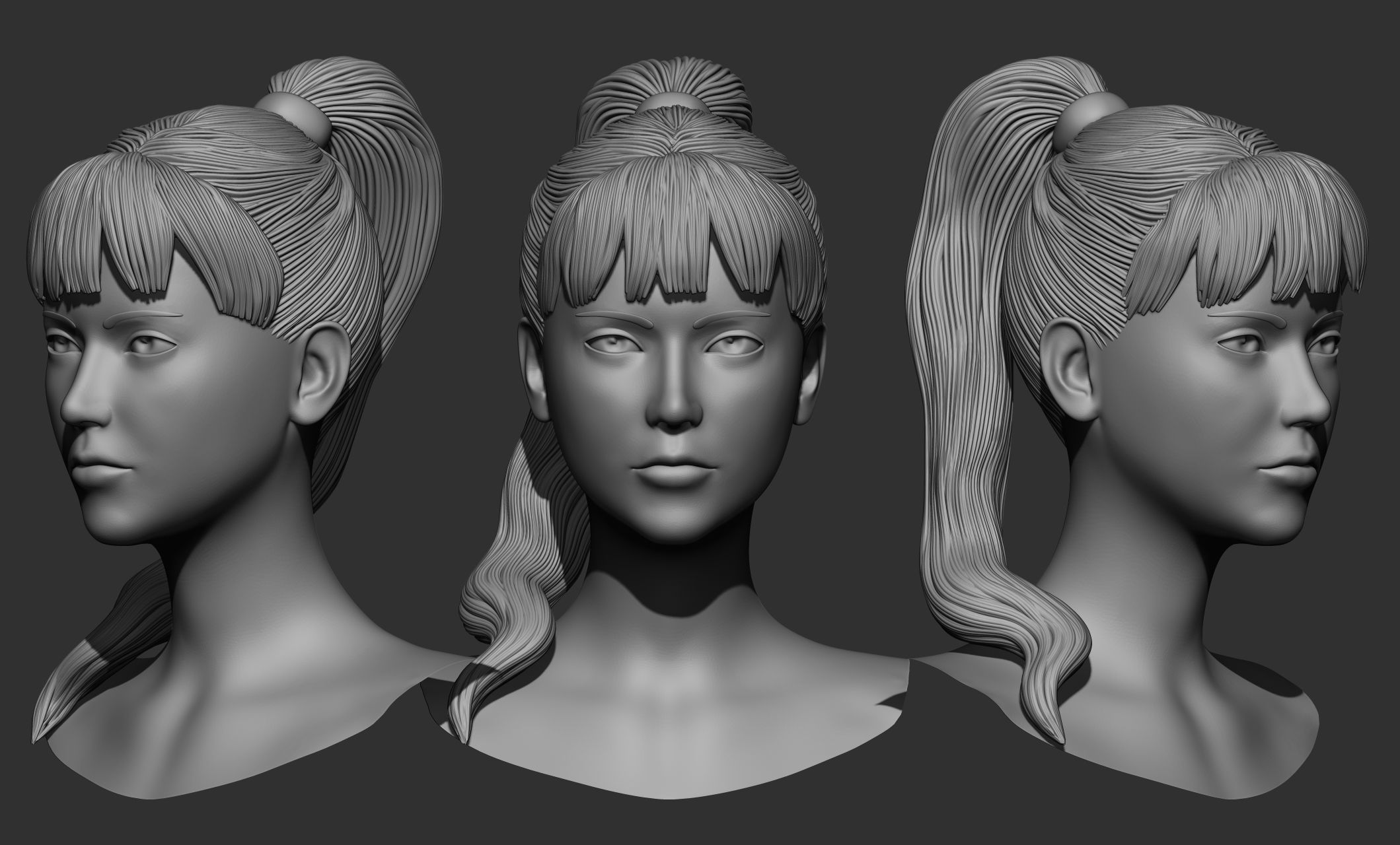 28 Female hair 3D model | CGTrader