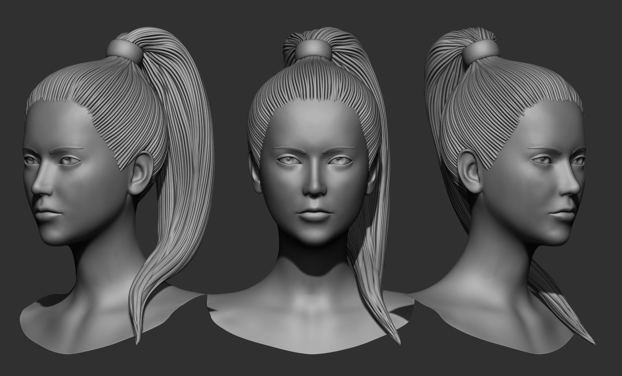 28 Female hair 3D model | CGTrader