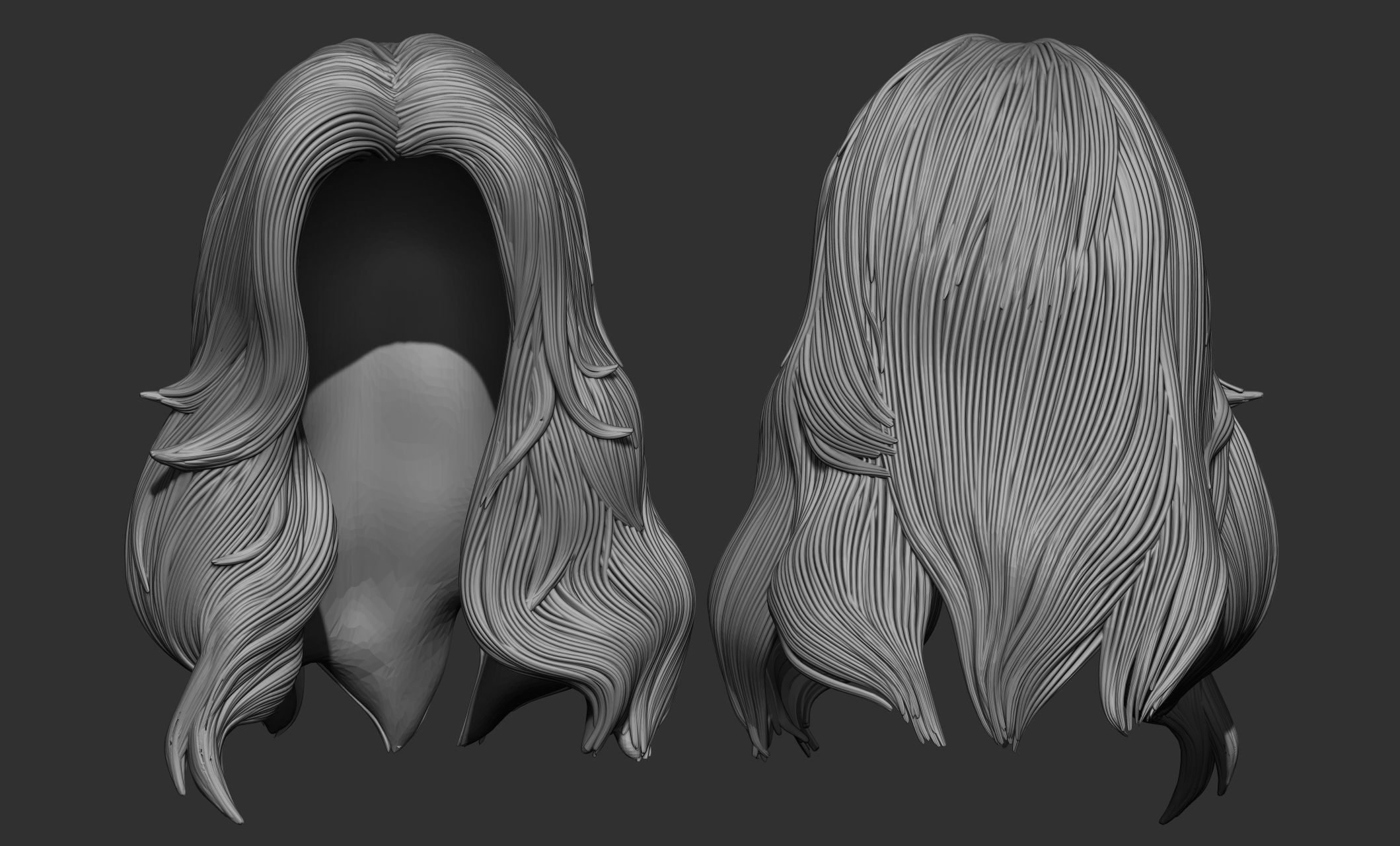 28 Female hair 3D model | CGTrader