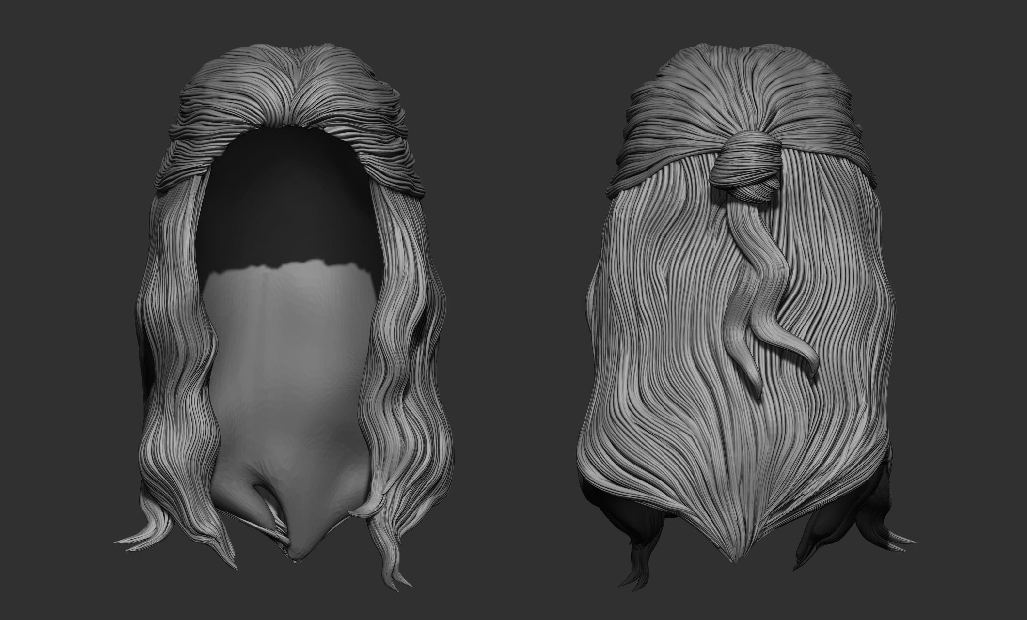 28 Female hair 3D model | CGTrader