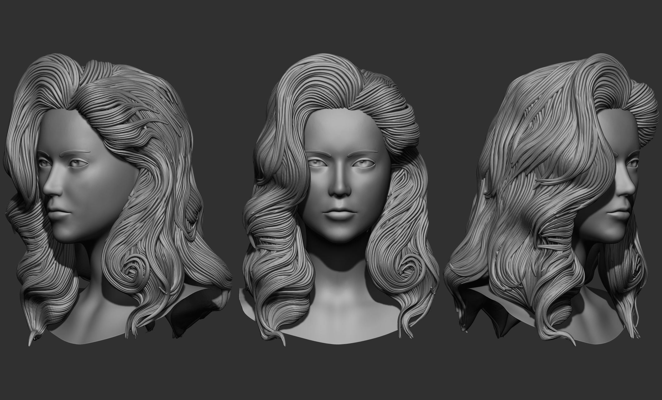 28 Female hair 3D model | CGTrader