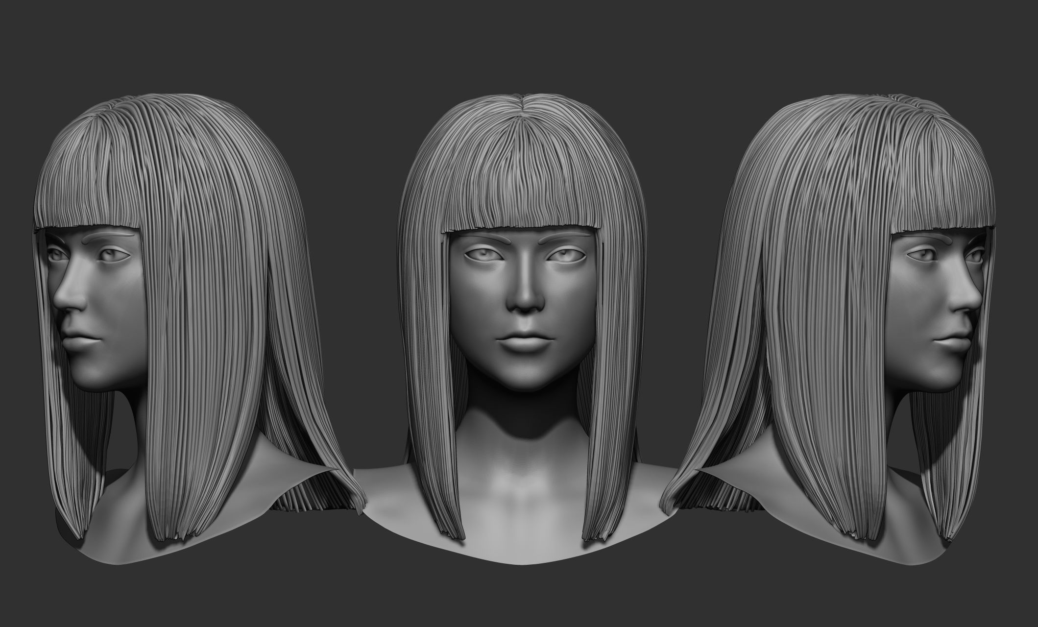 28 Female hair 3D model | CGTrader