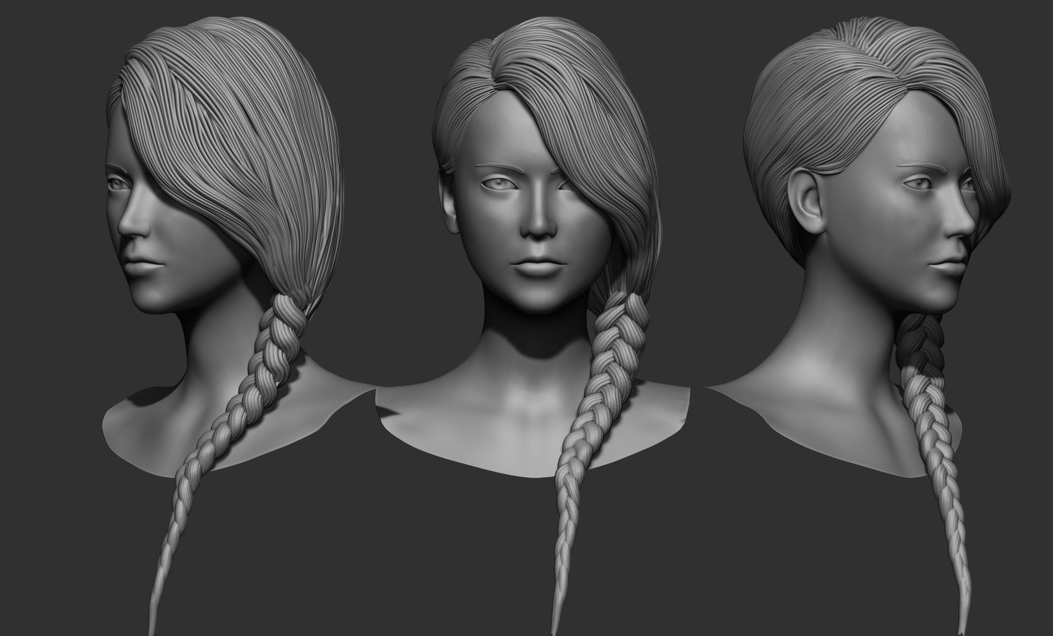 28 Female hair 3D model | CGTrader