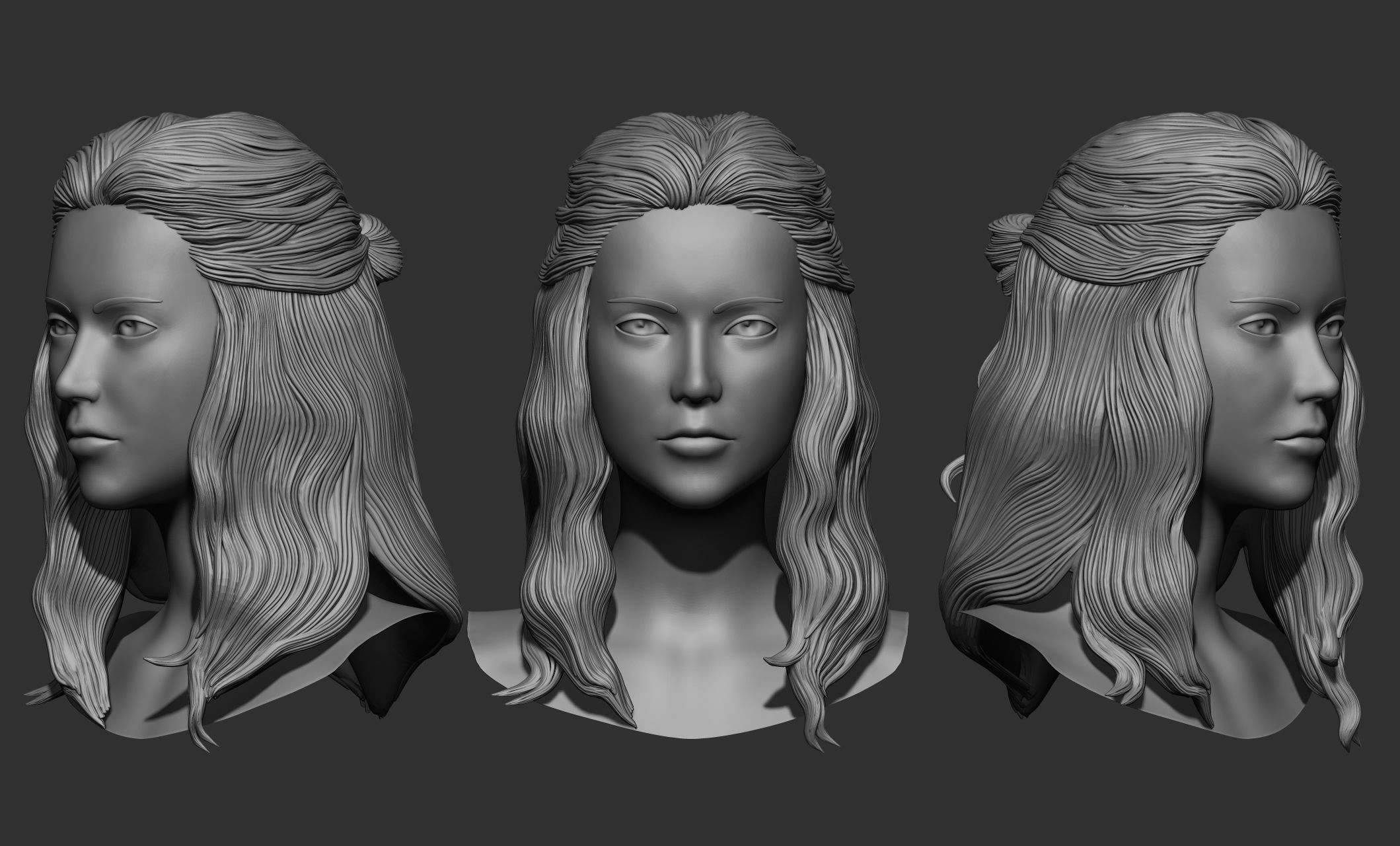 28 Female hair 3D model | CGTrader