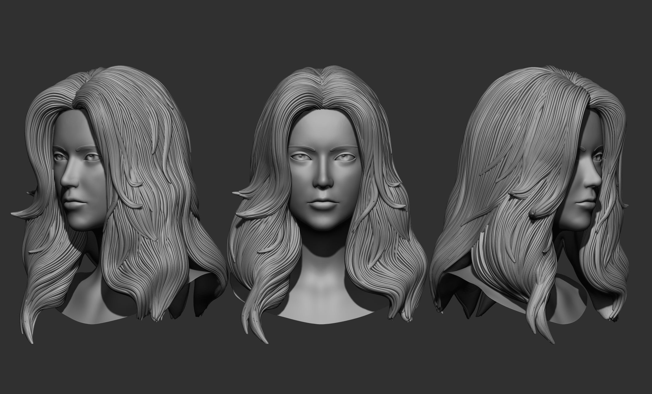 28 Female hair 3D model | CGTrader