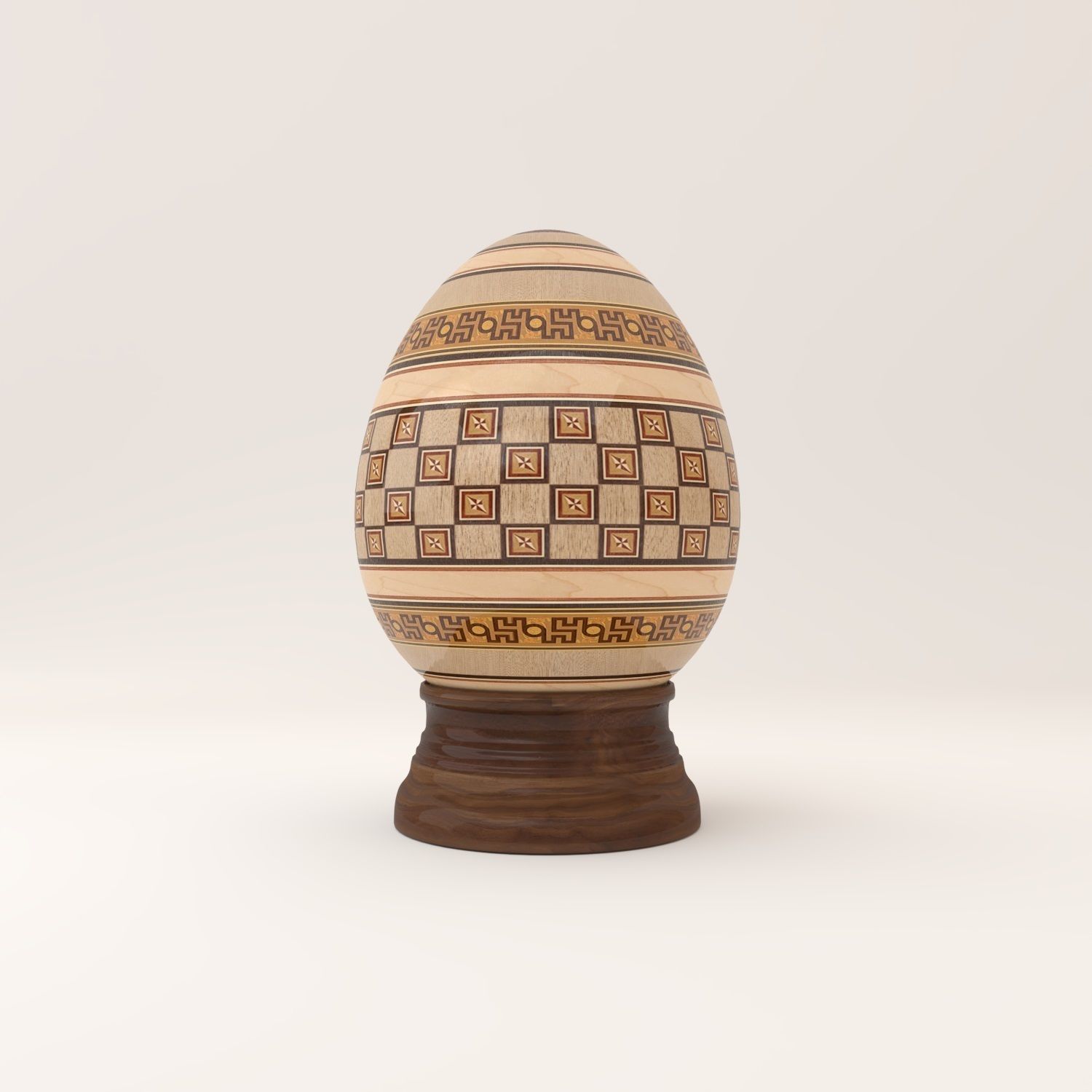 Greek wood egg 02 3D model | CGTrader