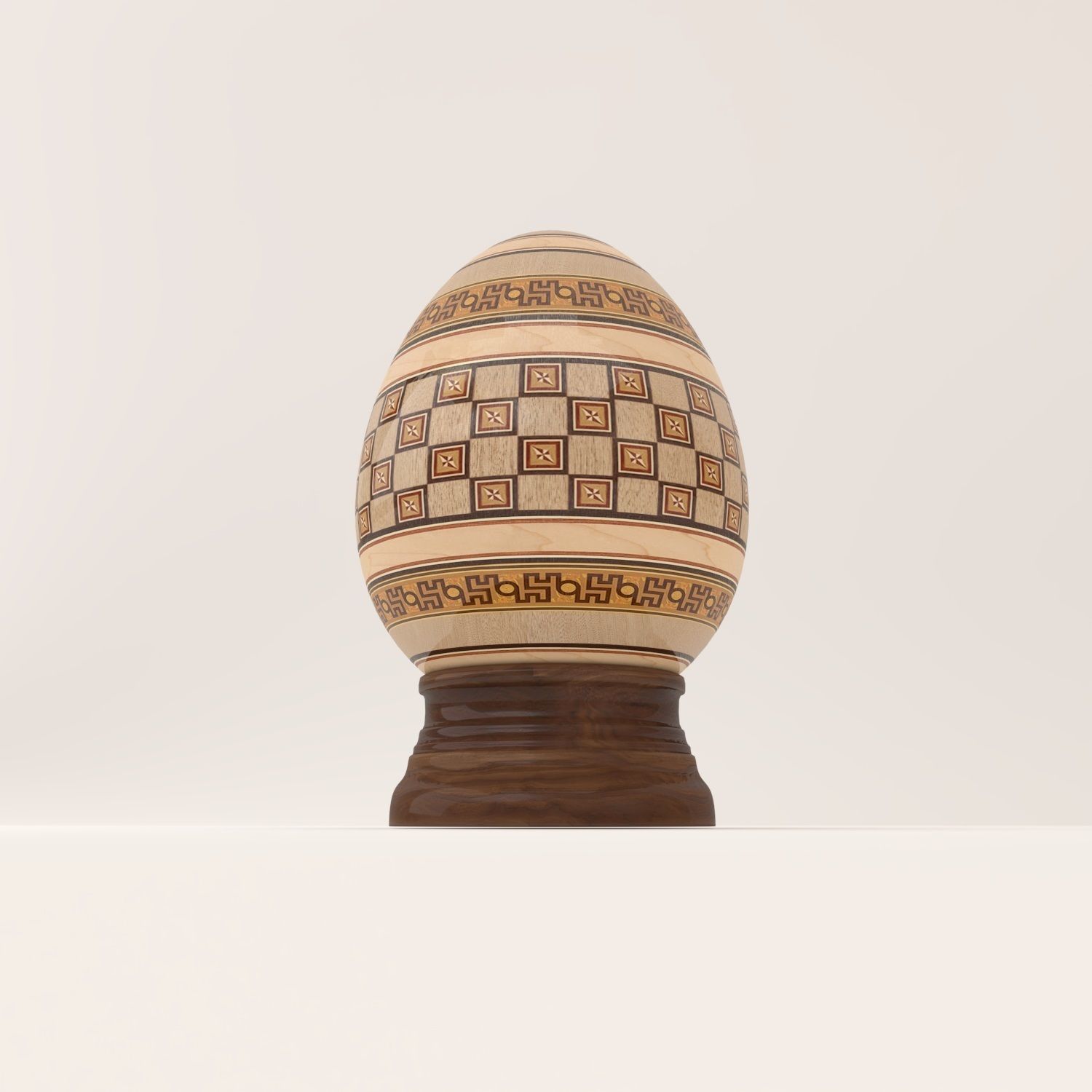 Greek wood egg 02 3D model | CGTrader