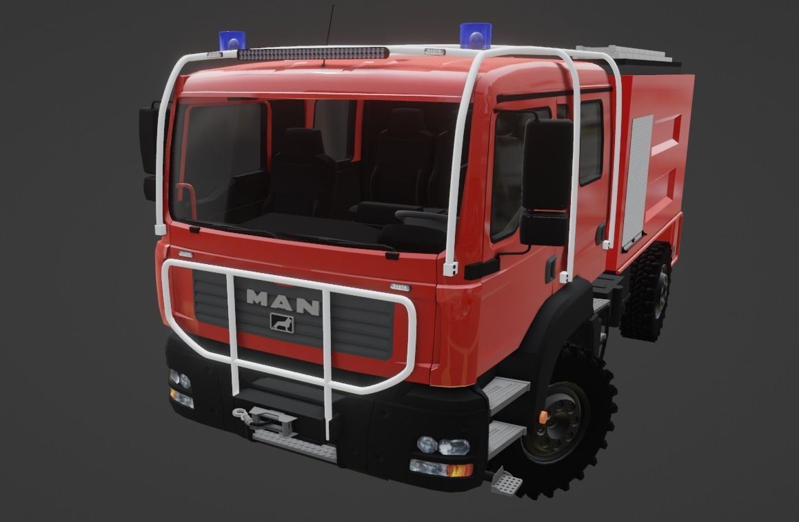 MAN TGA Firetruck 3D model | CGTrader