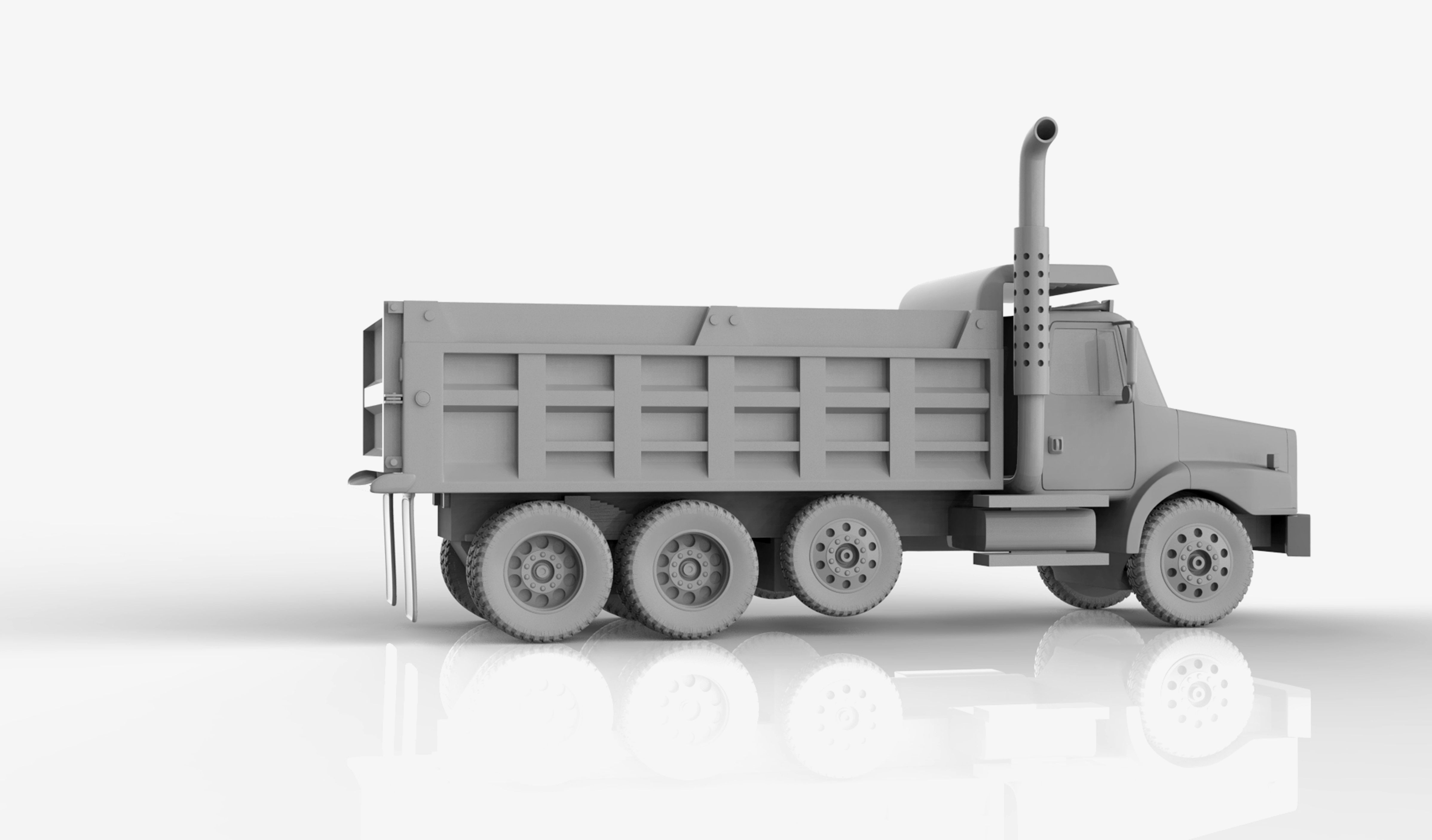 Volvo WG Dump Truck 4 axle 2007 3D model 3D printable | CGTrader