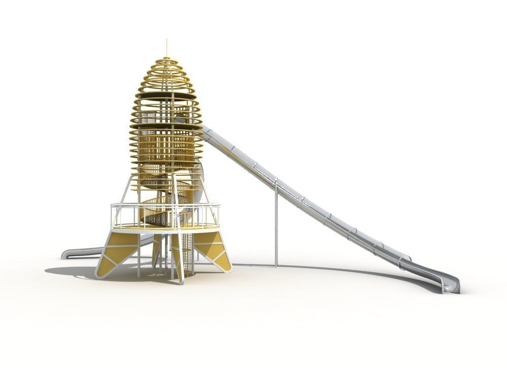 Rocket climbing adventure playground with big slide 3D model | CGTrader