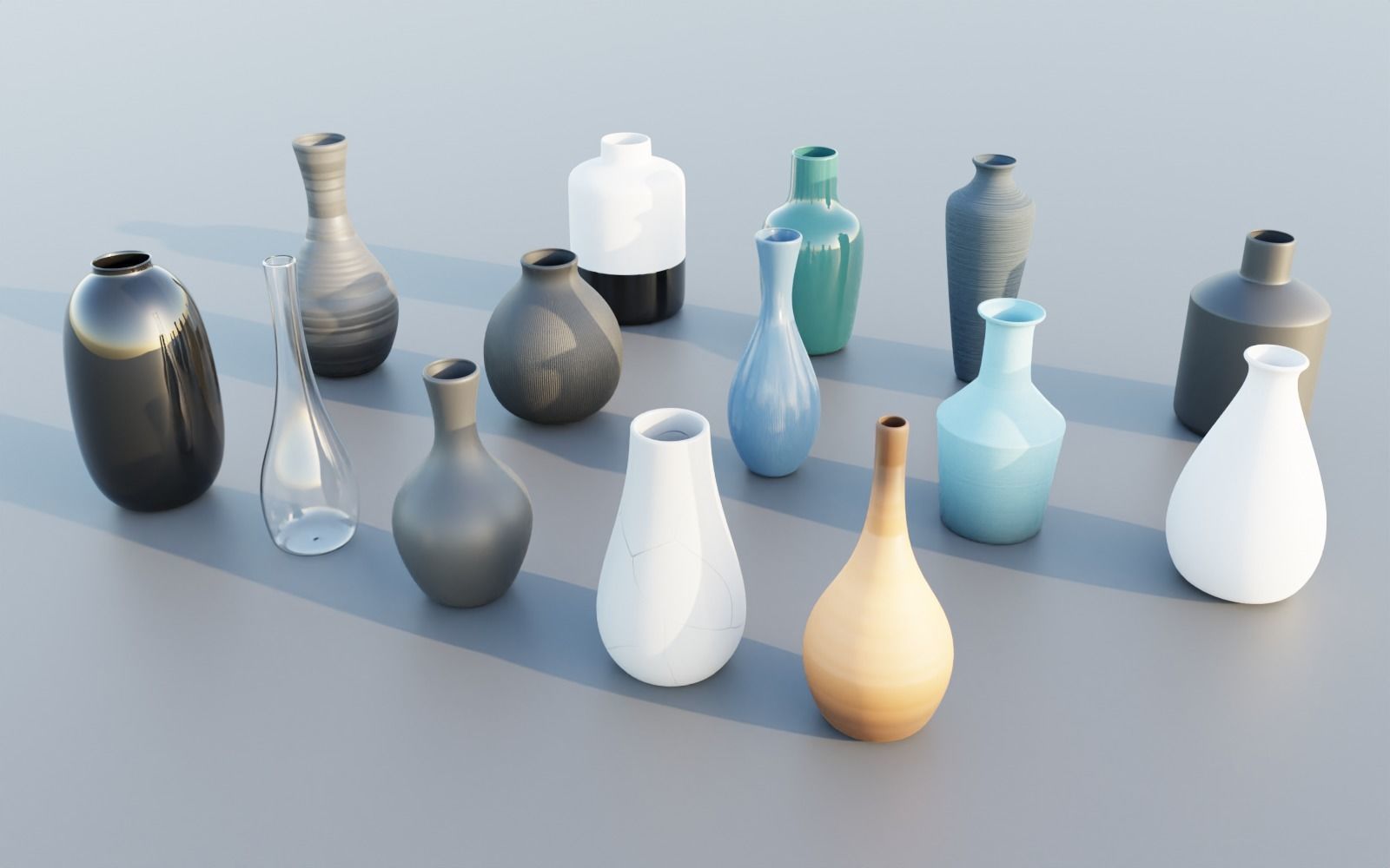 A set of beautiful vases in various shapes 3D model | CGTrader