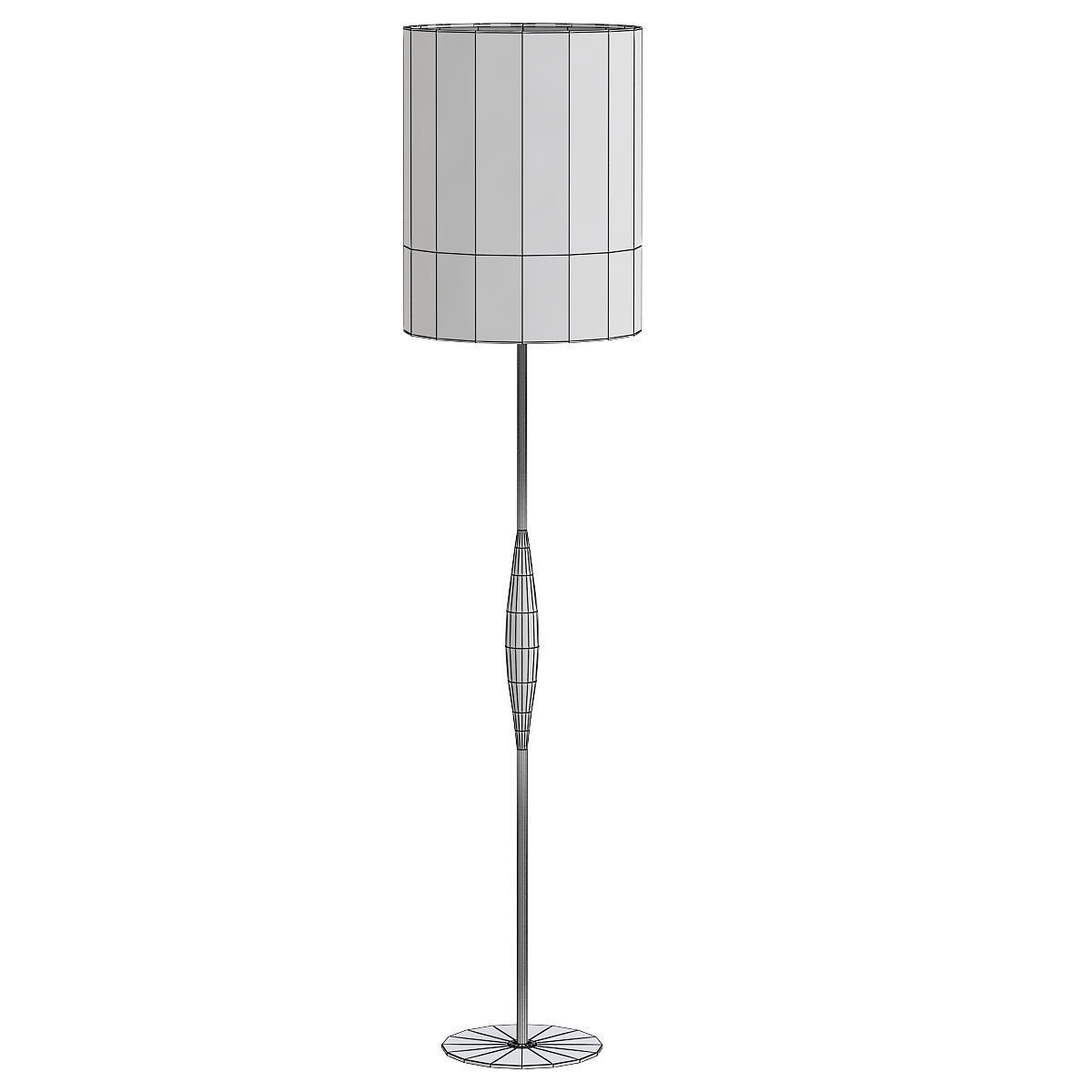 SLENDER gold floor lamp with wooden base 3D model | CGTrader