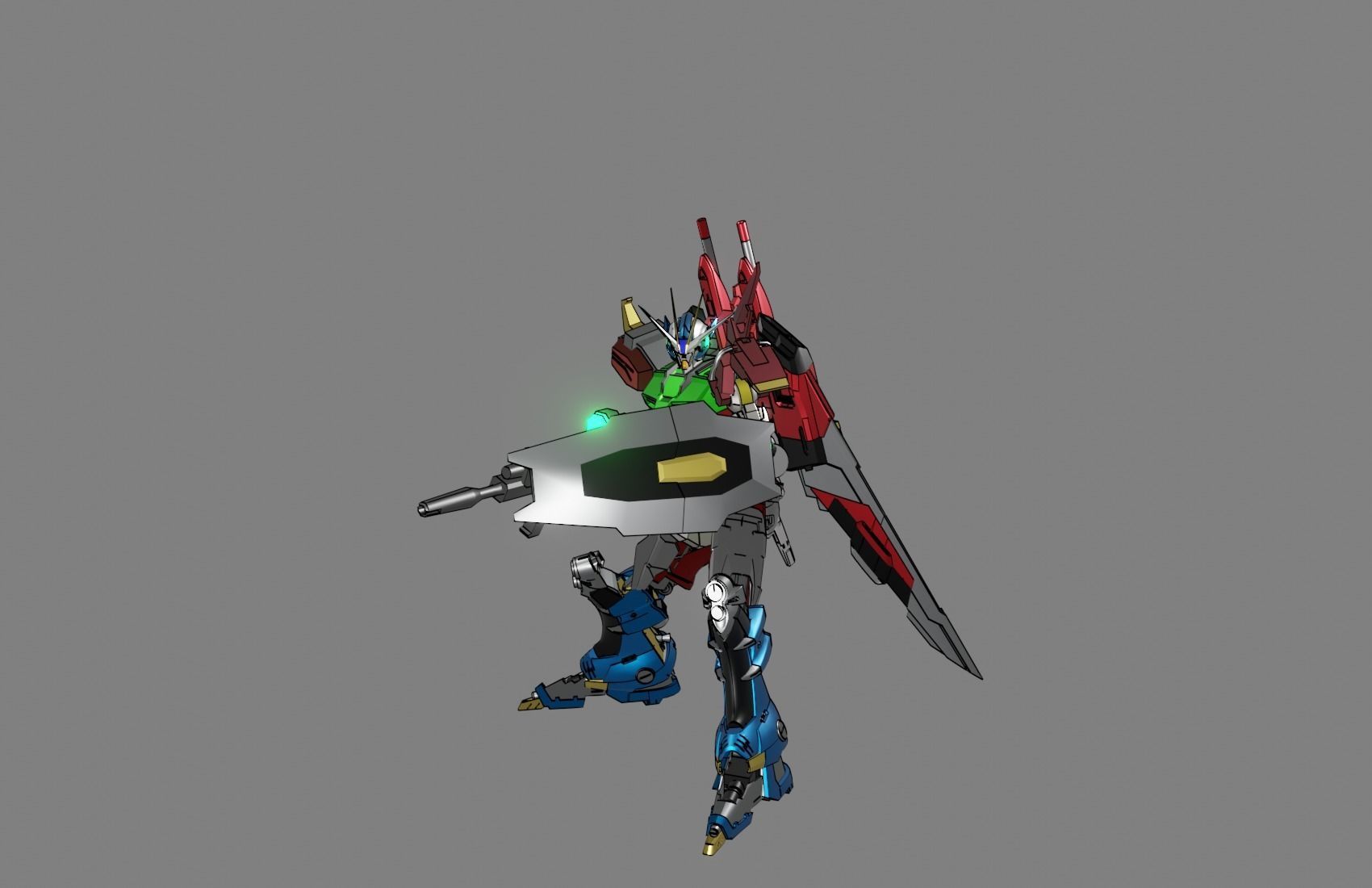 Attacker Gundam 16 3D model animated rigged | CGTrader