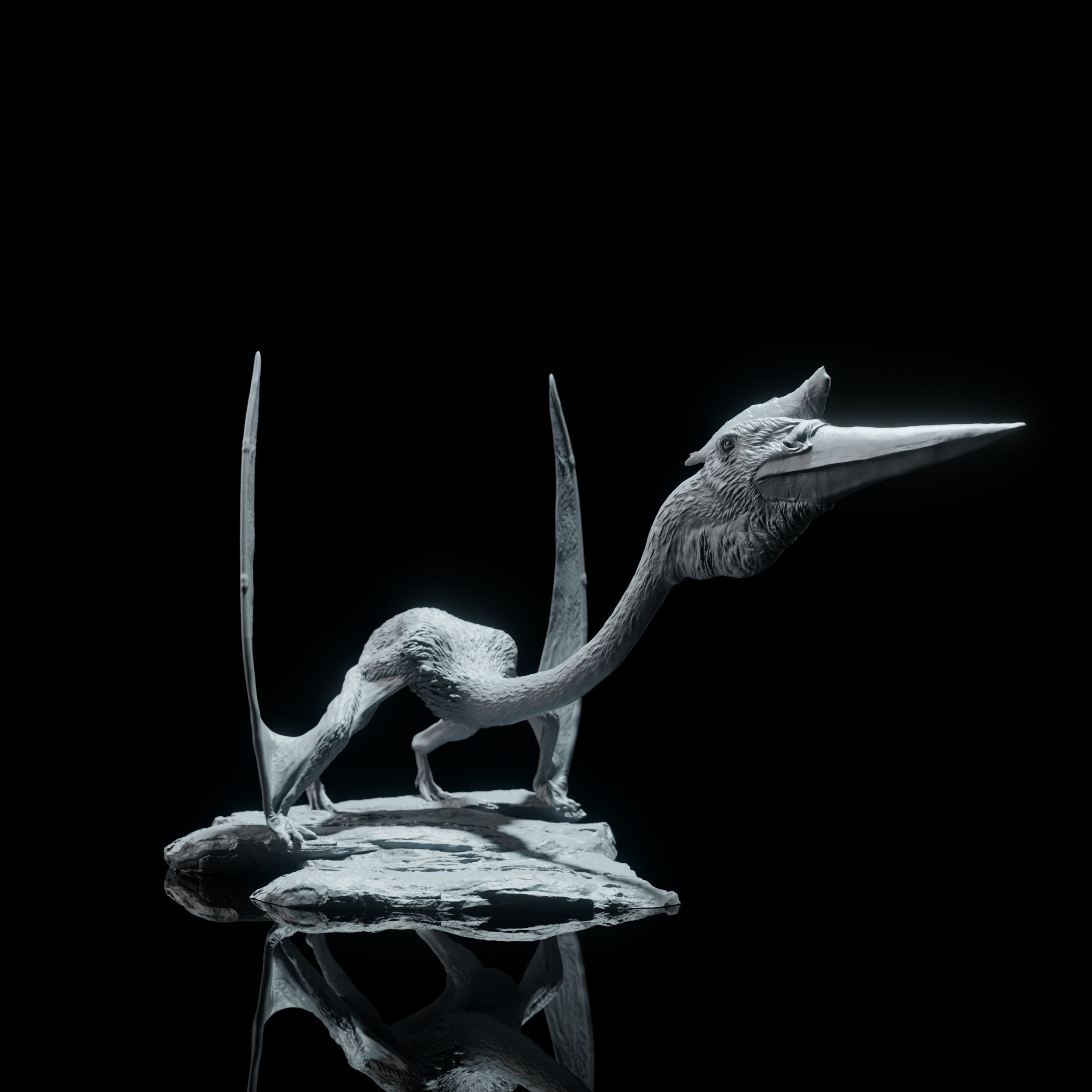 Arambourgiania liftoff 1-35 scale pre-supported pterosaur 3D model 3D ...