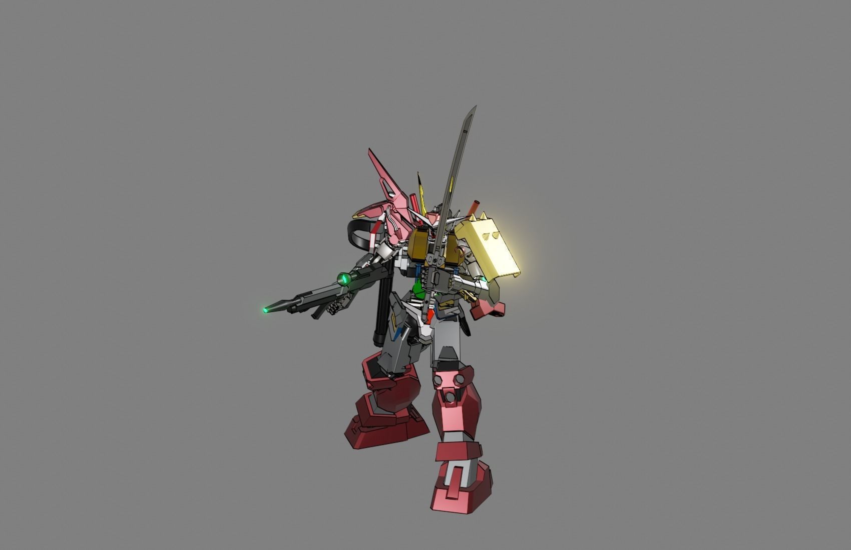 Attacker Gundam 4 A 3D model animated rigged | CGTrader