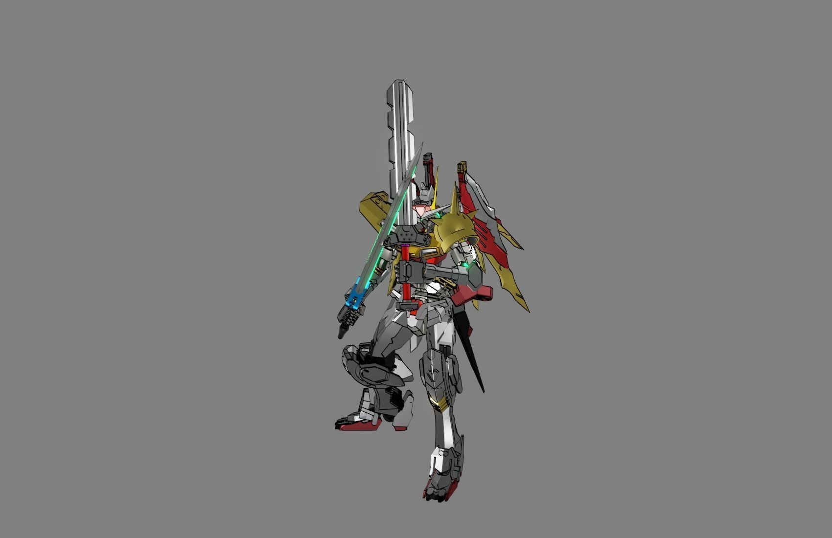 Attacker Gundam 22 A 3D model animated rigged | CGTrader