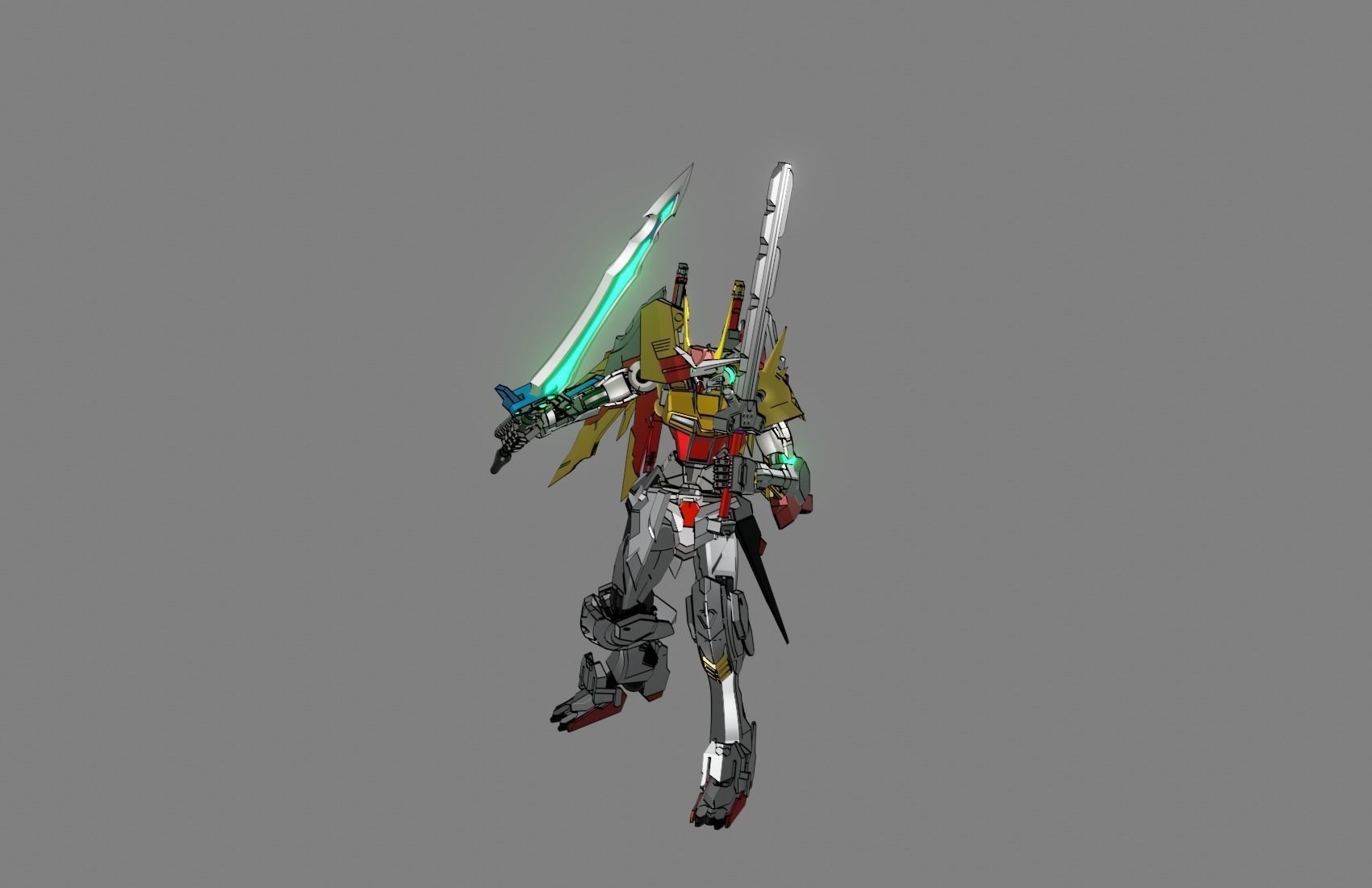 Attacker Gundam 22 A 3D model animated rigged | CGTrader
