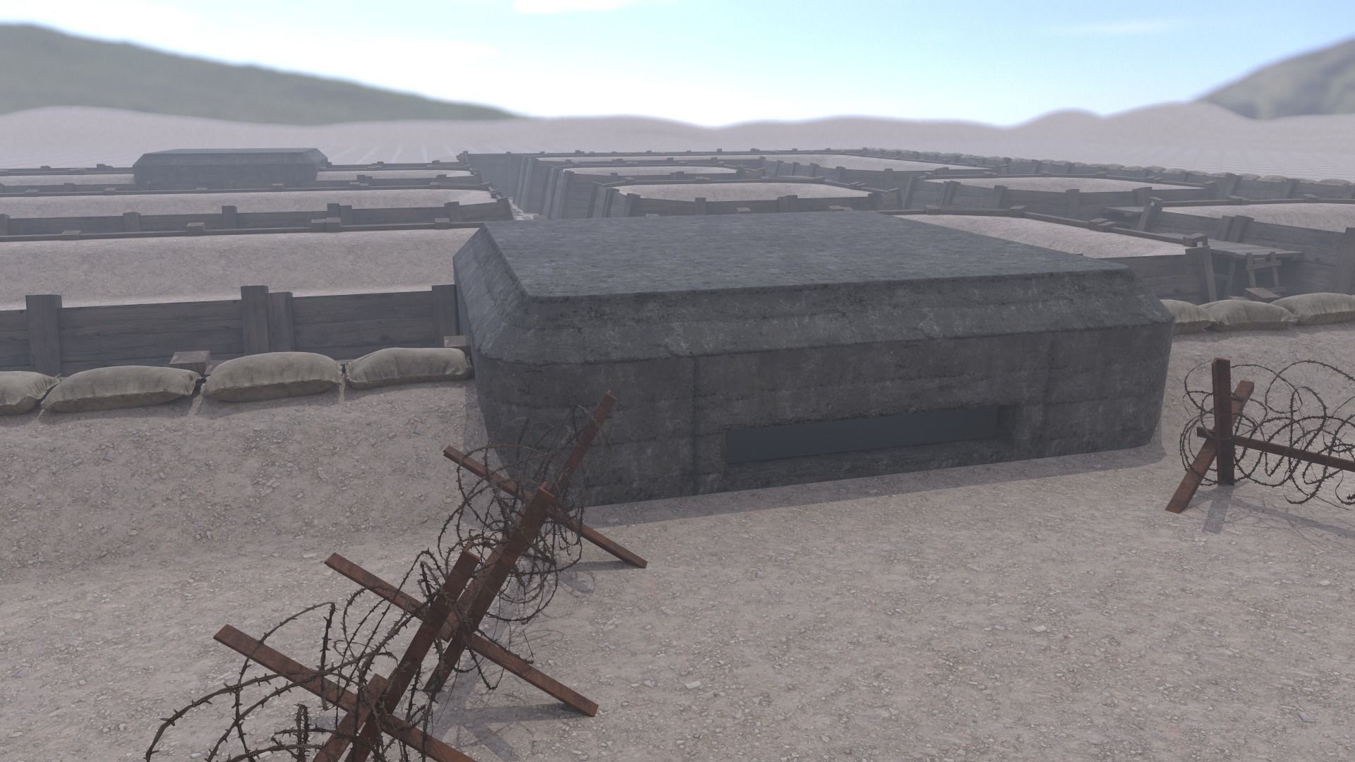 3D model Lowpoly Modular War Trenches Kit VR / AR / low-poly | CGTrader