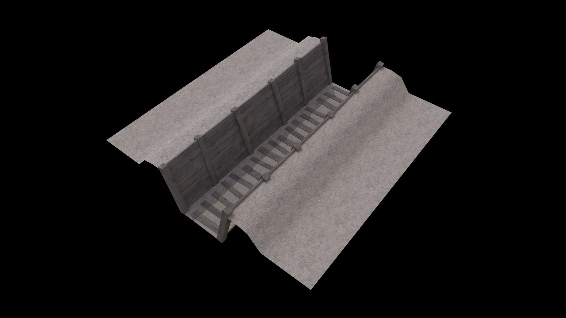 3D model Lowpoly Modular War Trenches Kit VR / AR / low-poly | CGTrader