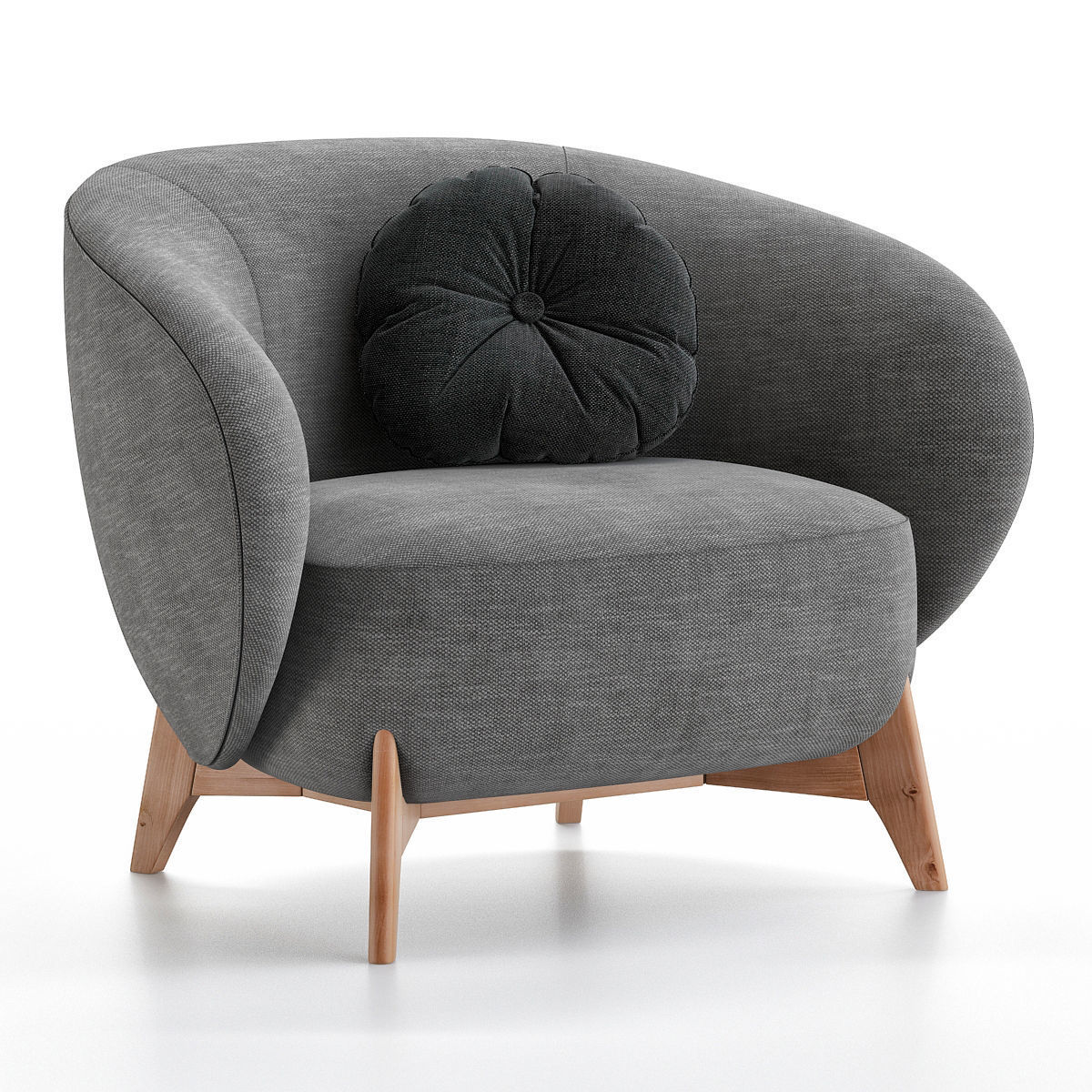 3D model Armchair Tilar Textile Grafit 3d model VR / AR / low-poly ...