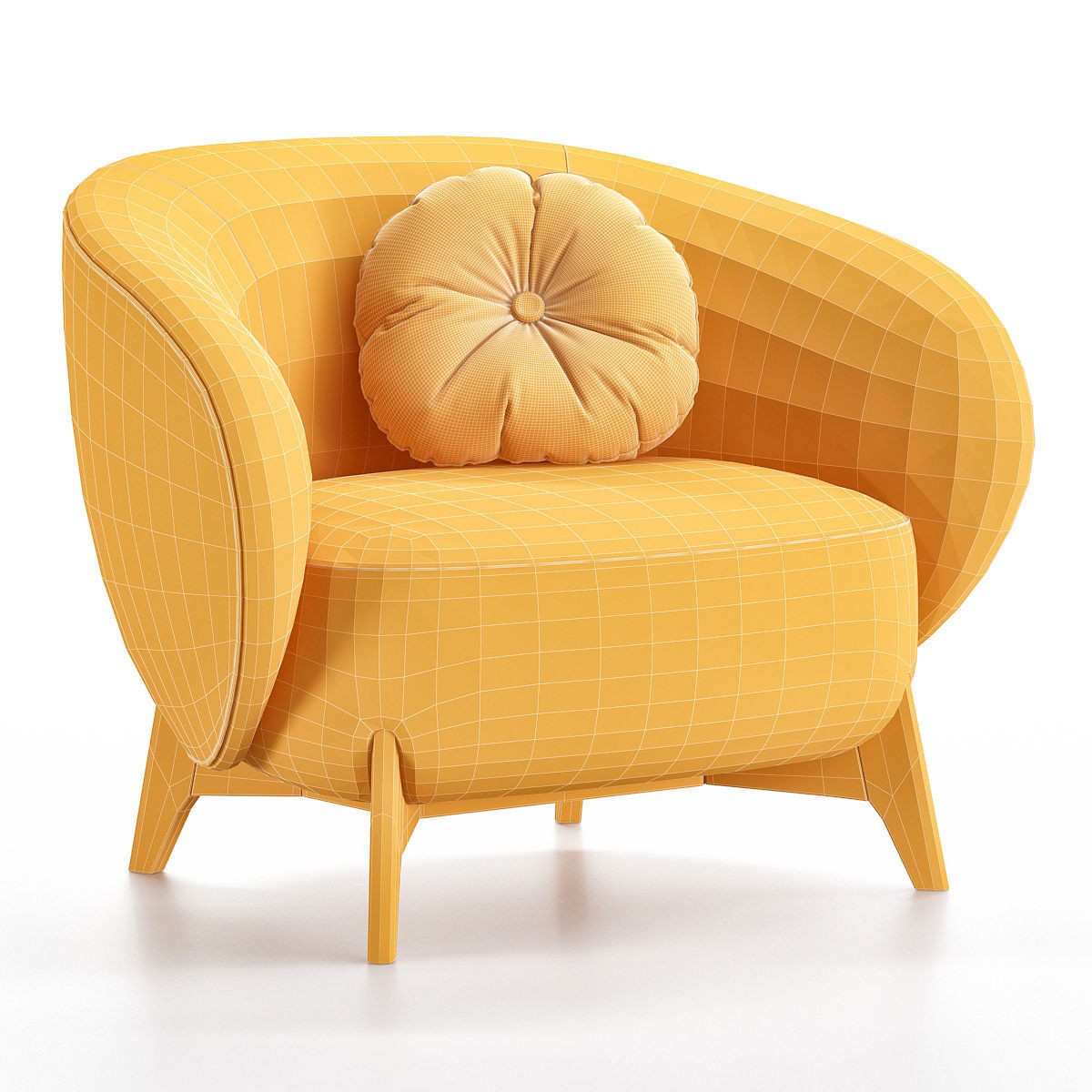 3D model Armchair Tilar Textile Grafit 3d model VR / AR / low-poly ...