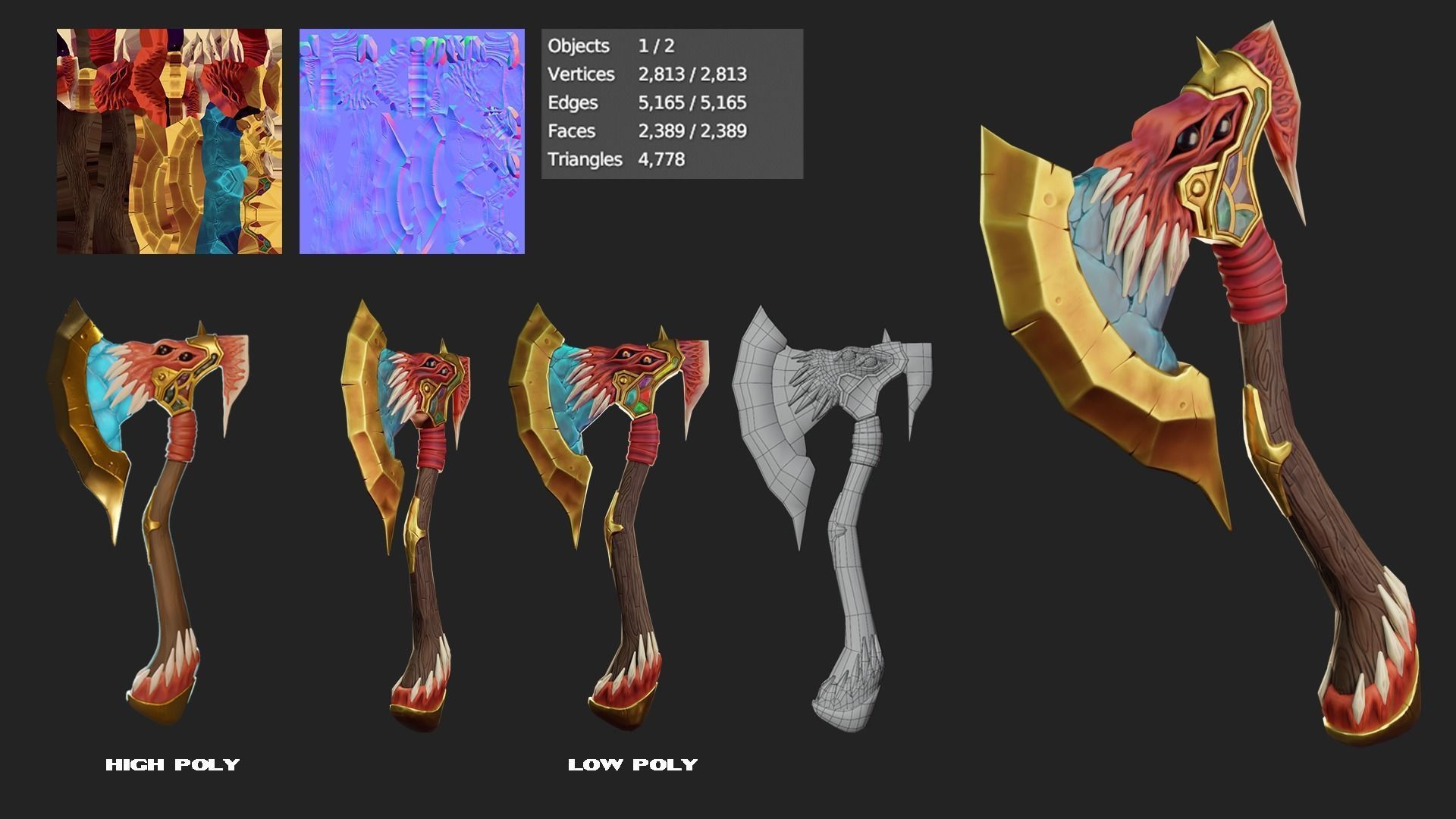 3D model Stylized Axe DEViL AXE VR / AR / low-poly | CGTrader