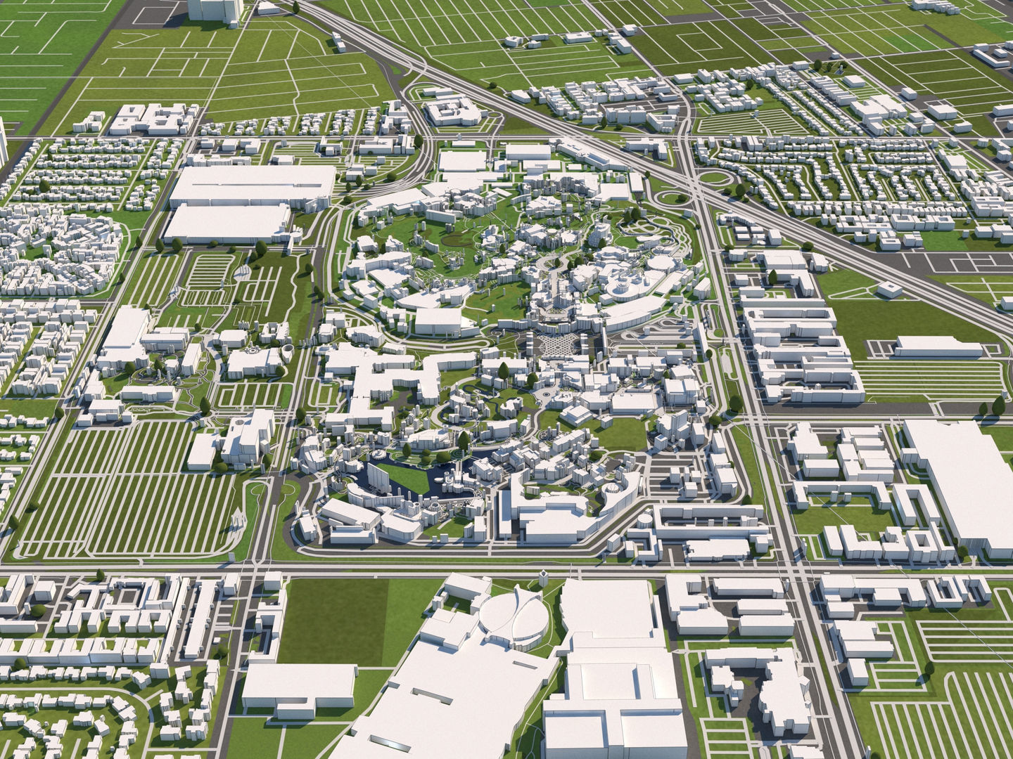 Anaheim 50x50km City Map Model 3D model | CGTrader