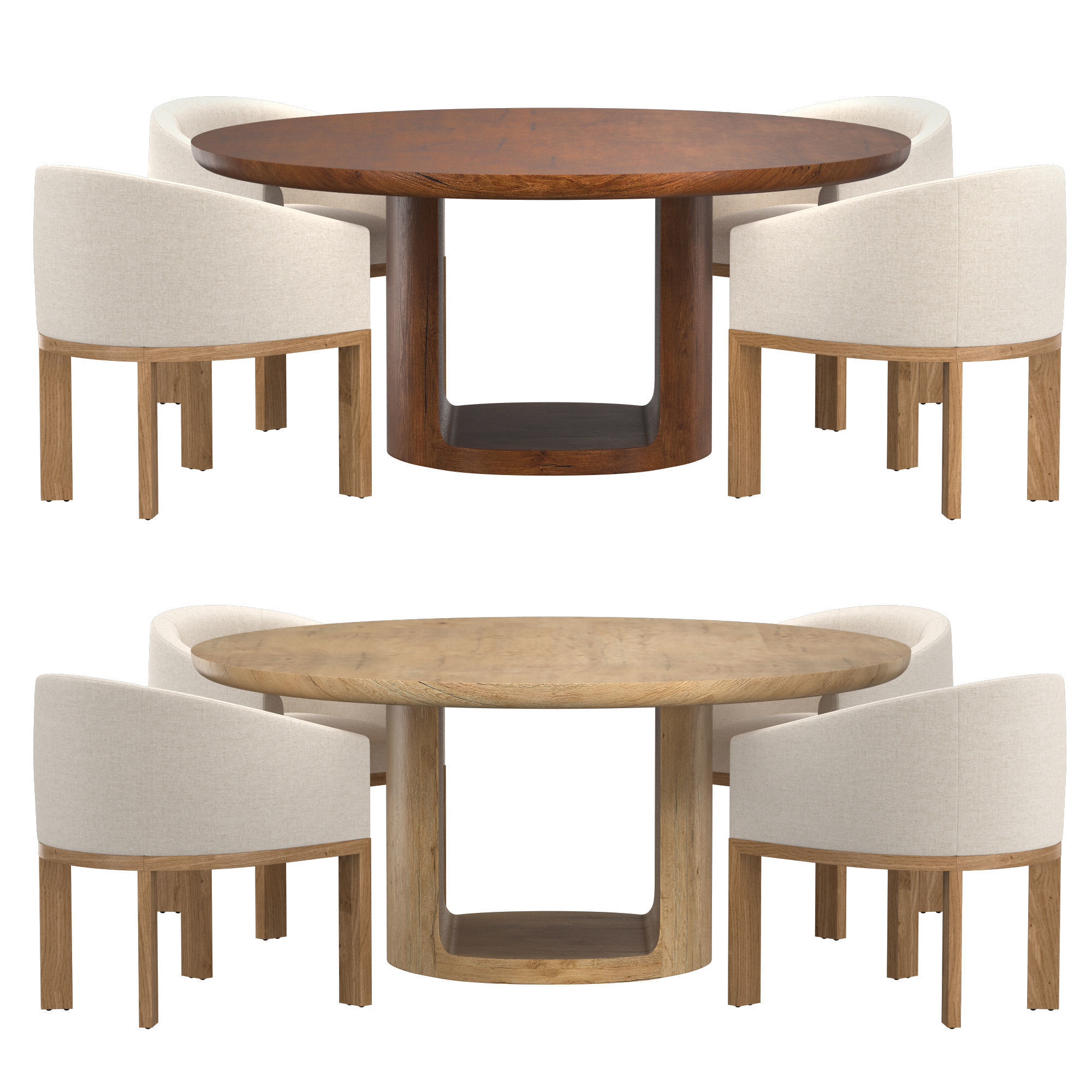 OSLO OPEN ROUND DINING TABLE FABIAN CHAIR 3D model | CGTrader