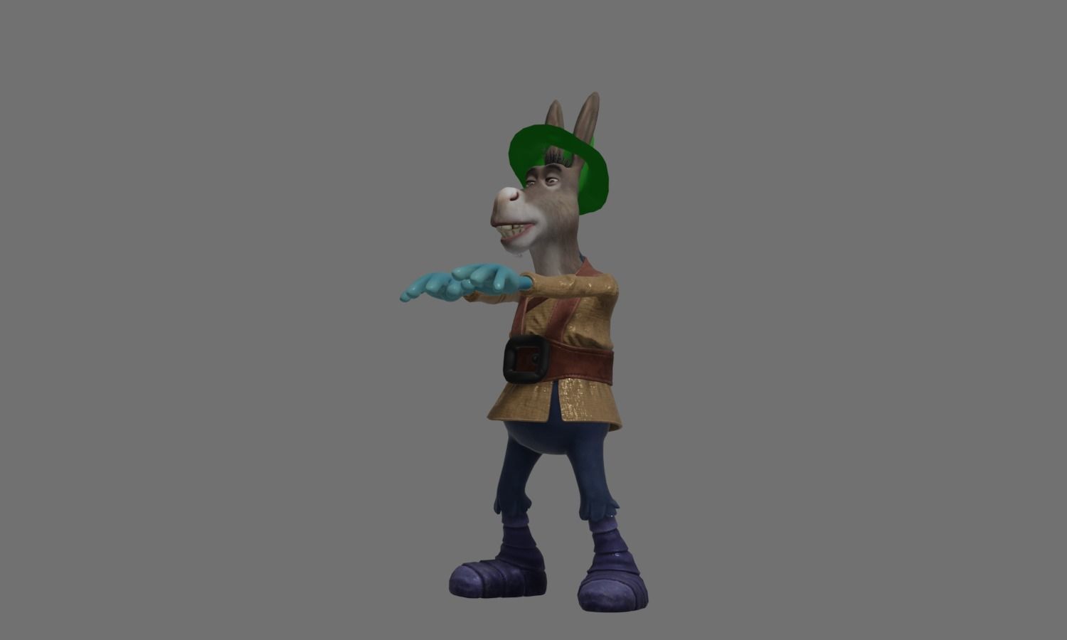 Donkey 7 with hat 3D model animated rigged | CGTrader