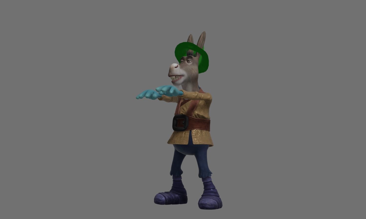 Donkey 7 with hat 3D model animated rigged | CGTrader