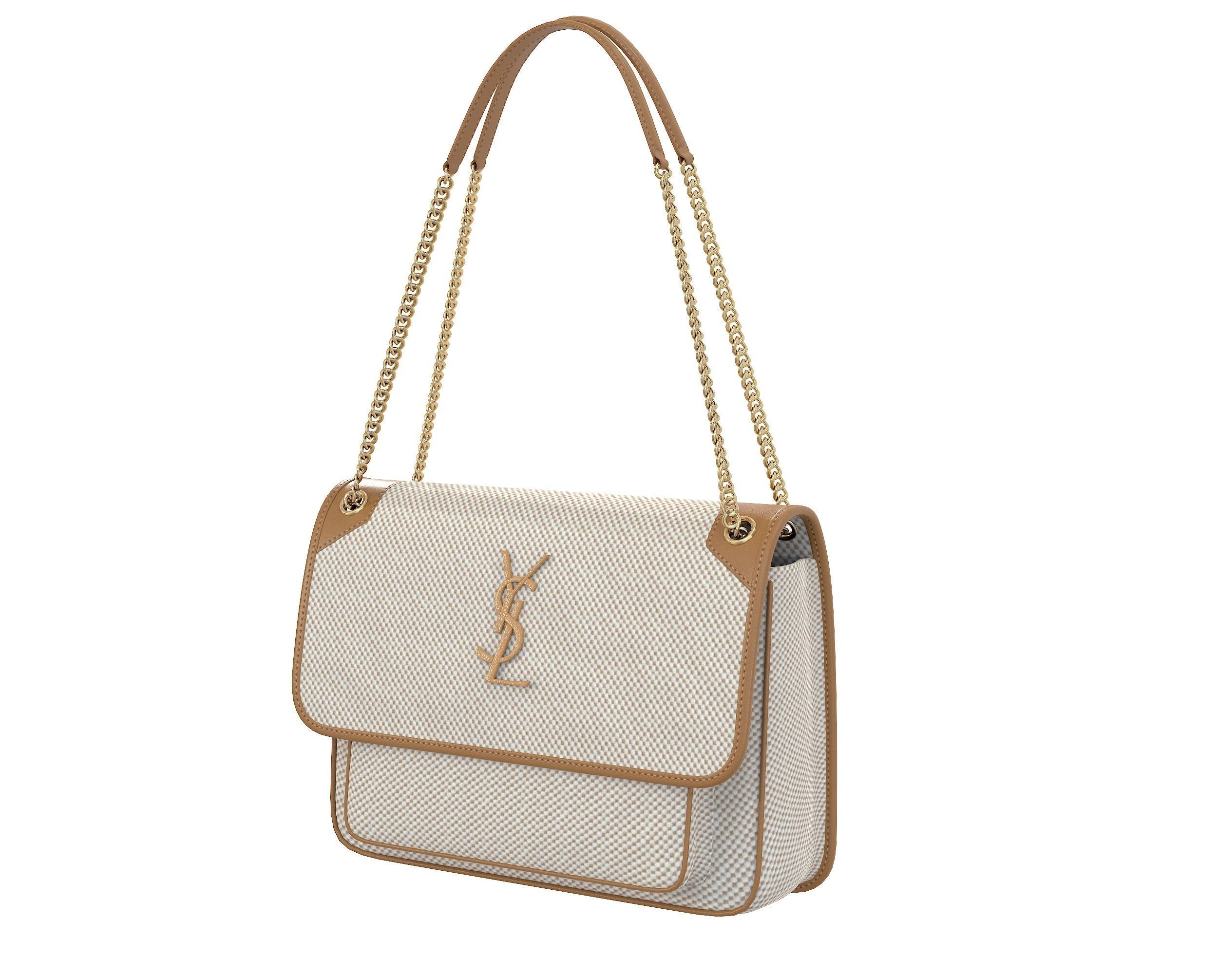 3D model YSL Saint Laurent Niki Bag Biege Fabric VR / AR / low-poly ...