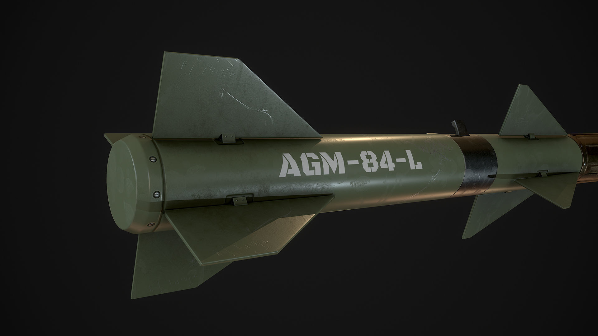 3D model Projectile game ready model military missile VR / AR / low ...