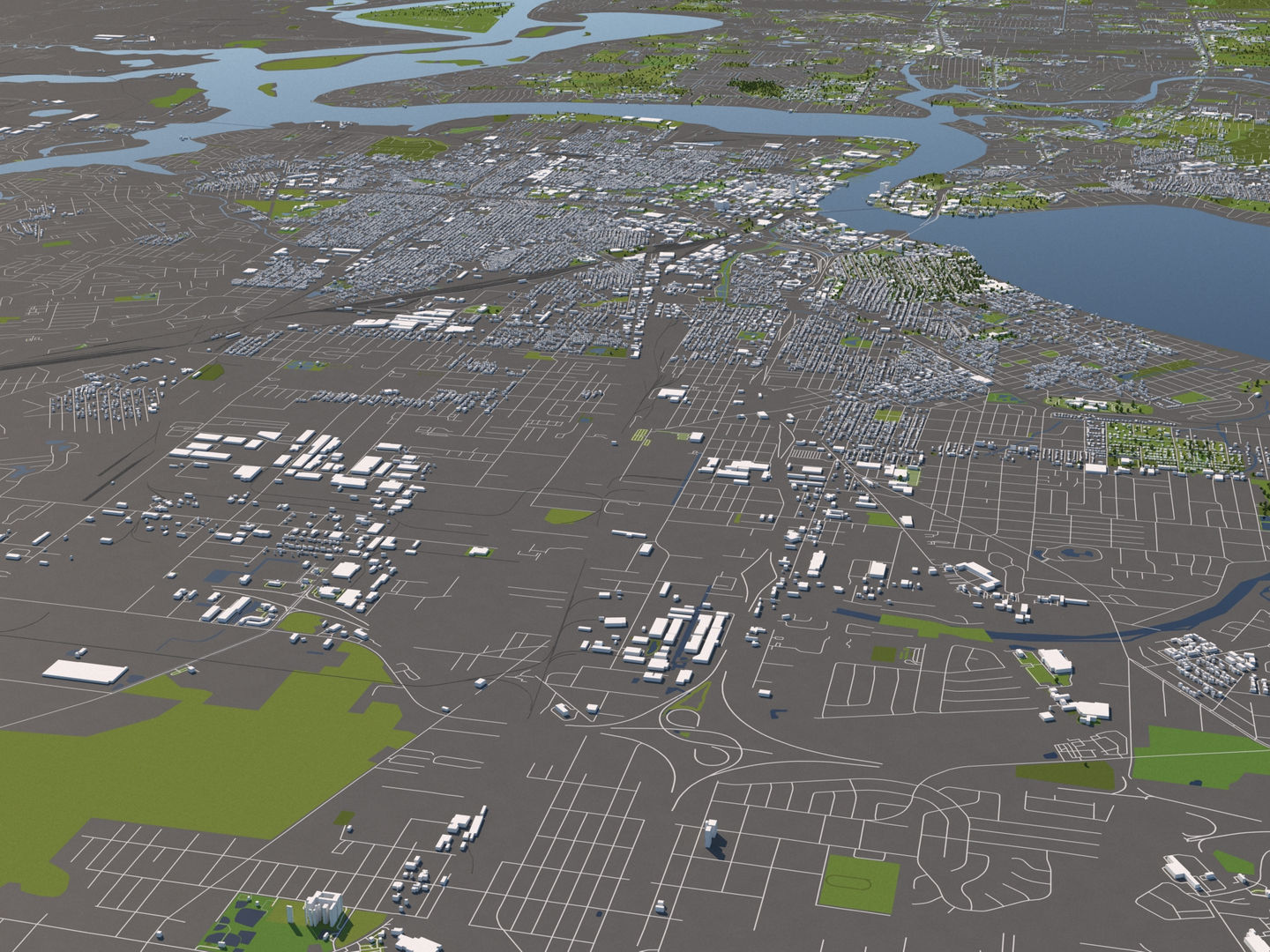 Jacksonville 50x50km City Map Model 3D model | CGTrader