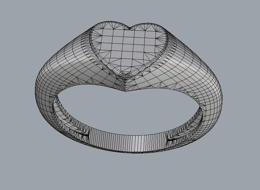 Heart Signet Ring 3D model 3D printable | CGTrader