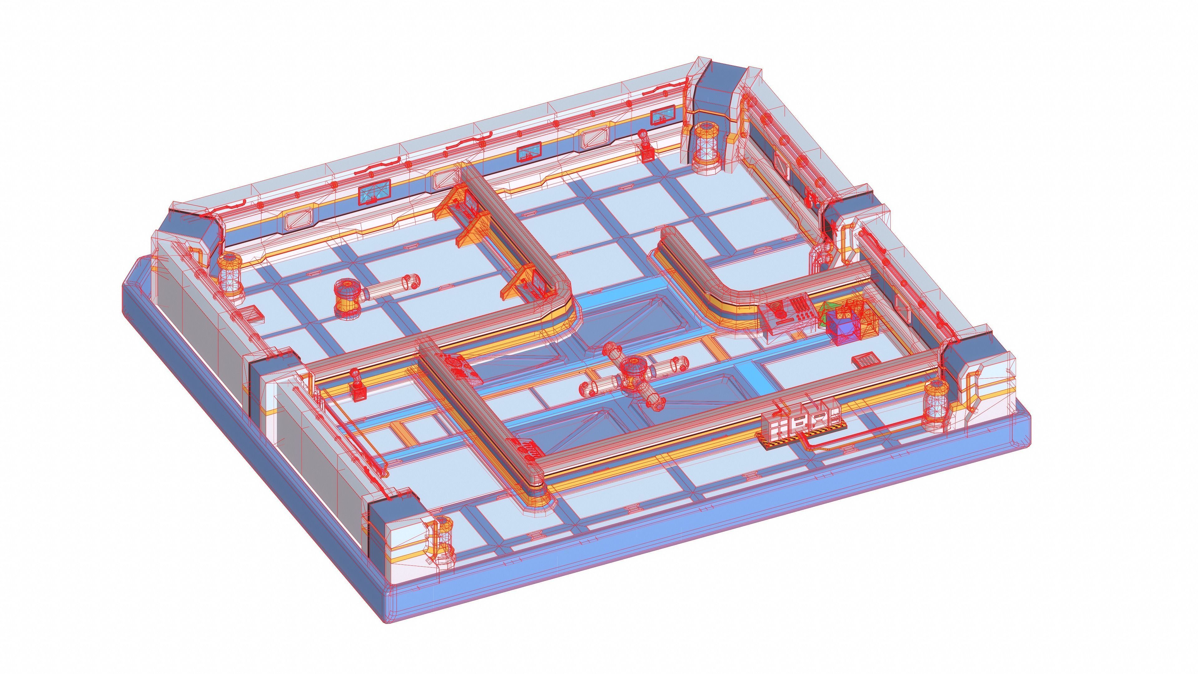 Low Poly Sci-Fi Station Pack free VR / AR / low-poly 3D model | CGTrader