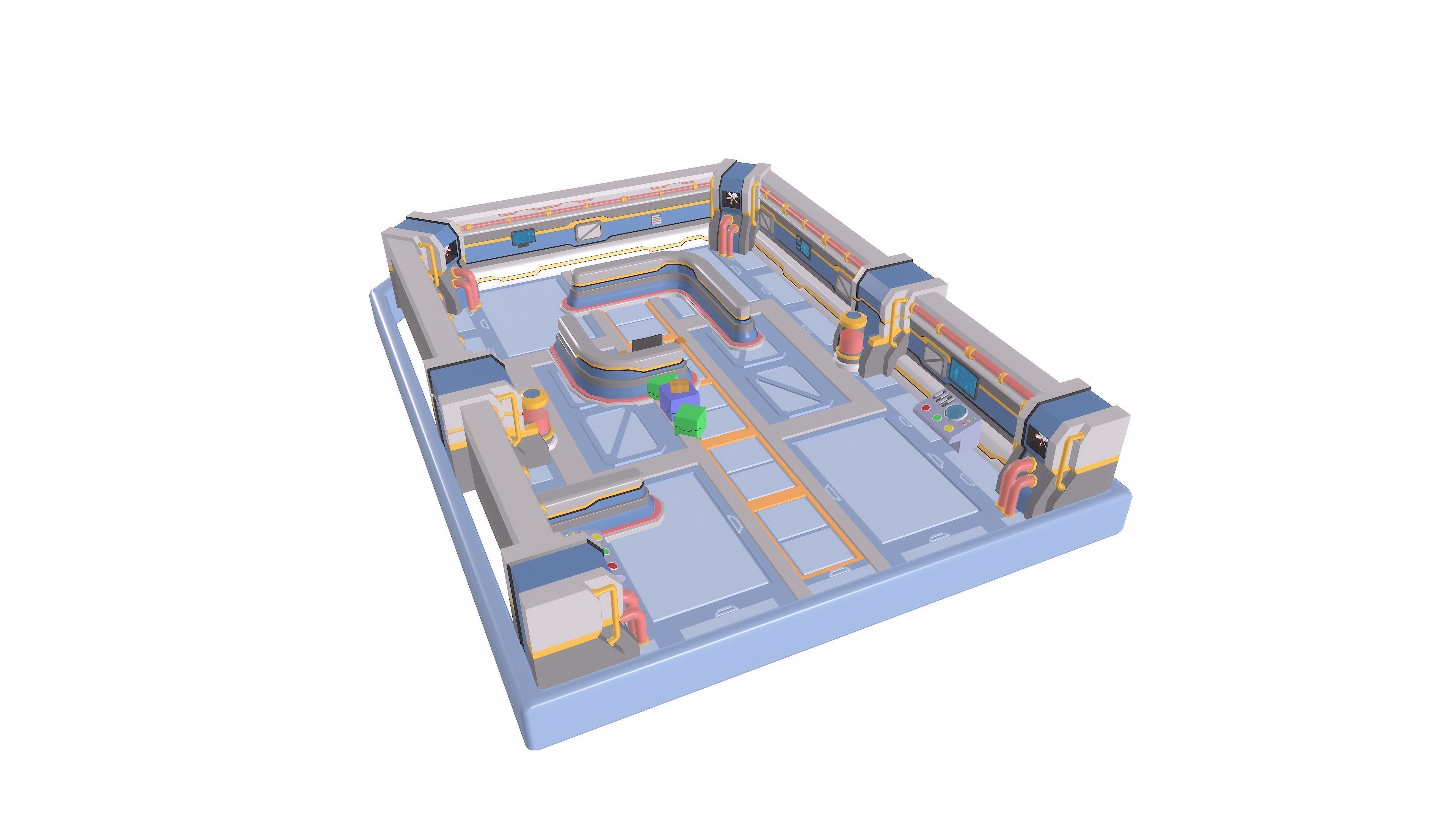 Low Poly Sci-Fi Station Pack free VR / AR / low-poly 3D model | CGTrader