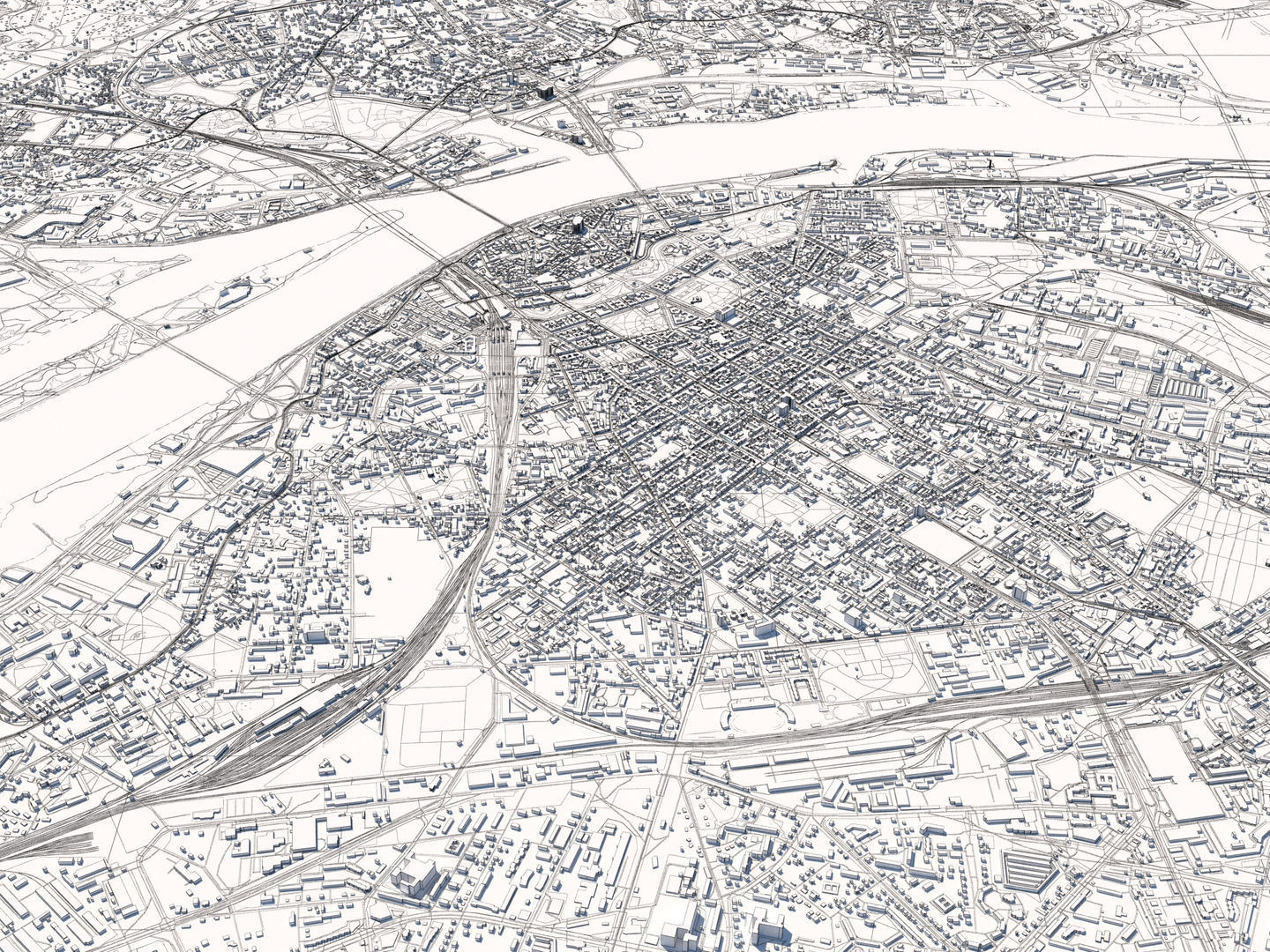 Riga Latvia 25x25km City Map 3D model | CGTrader